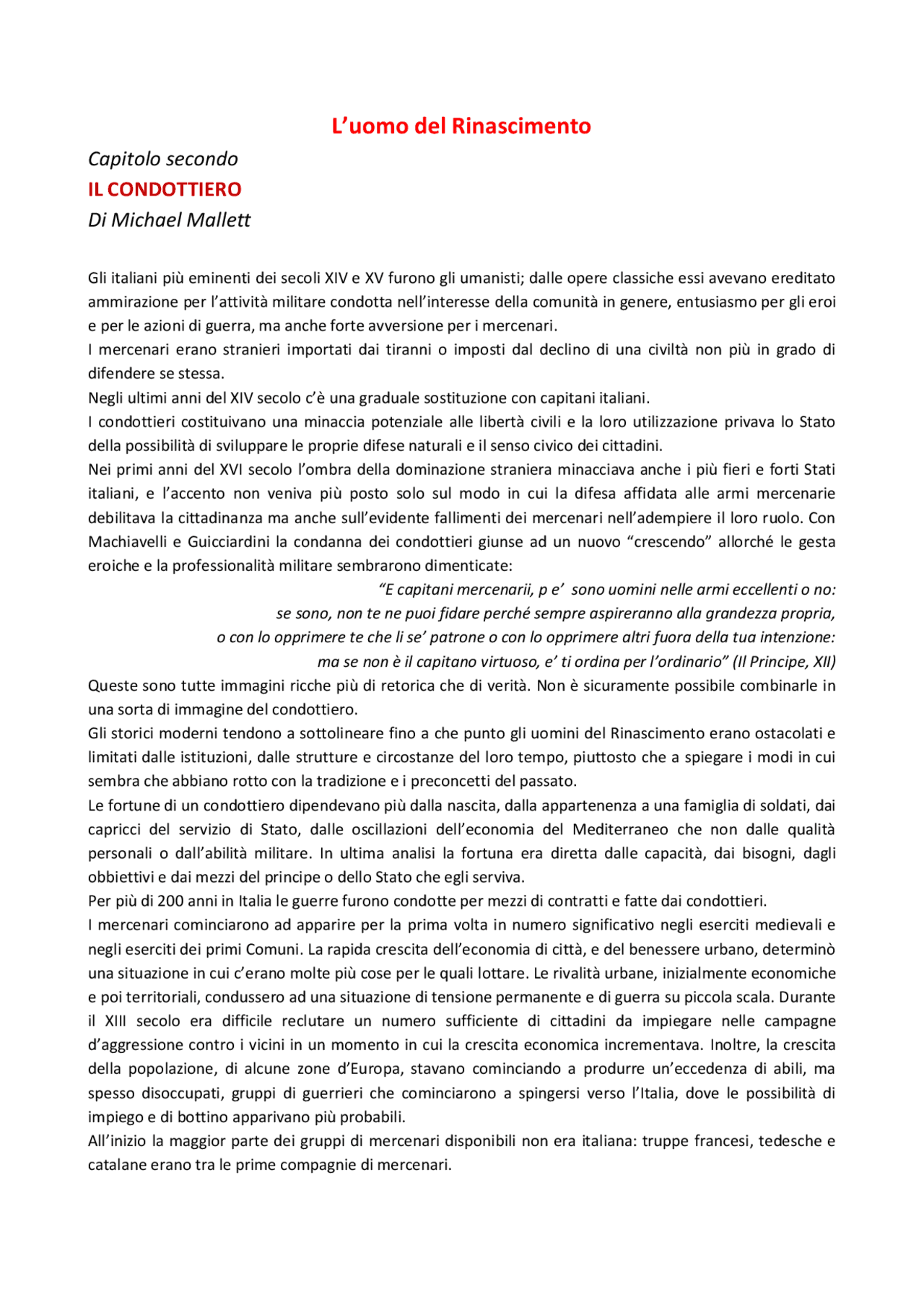 Luomo Del Rinascimento Riassunto Docsity