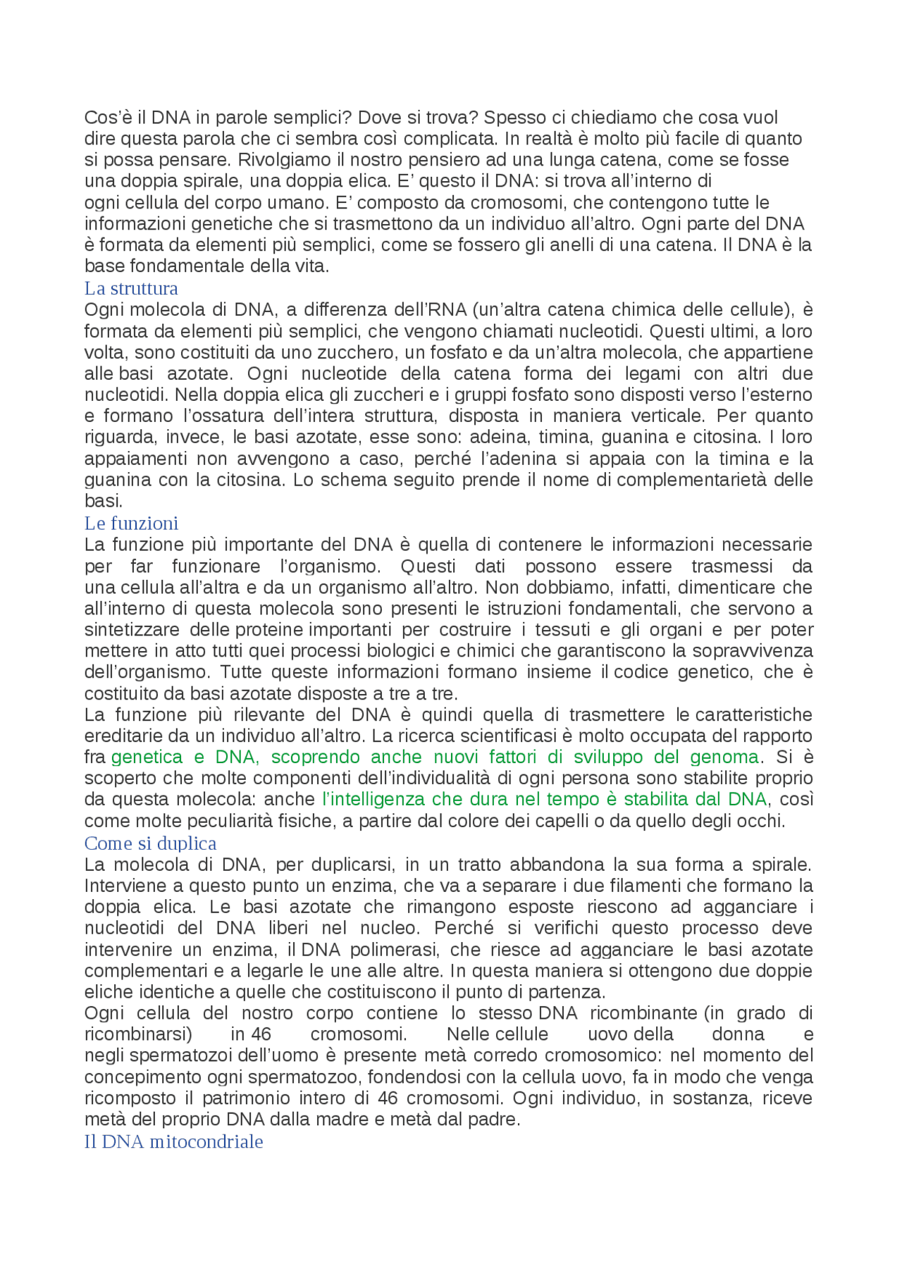 Il Dna Docsity
