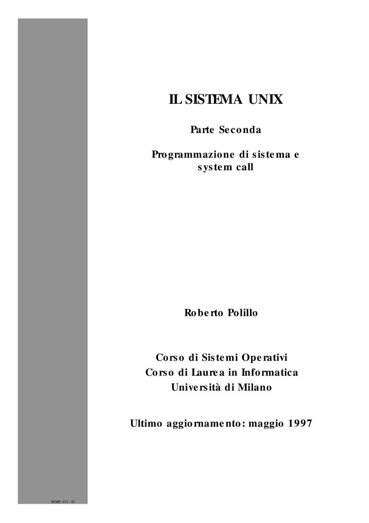 System Call Sistemi Operativi Docsity