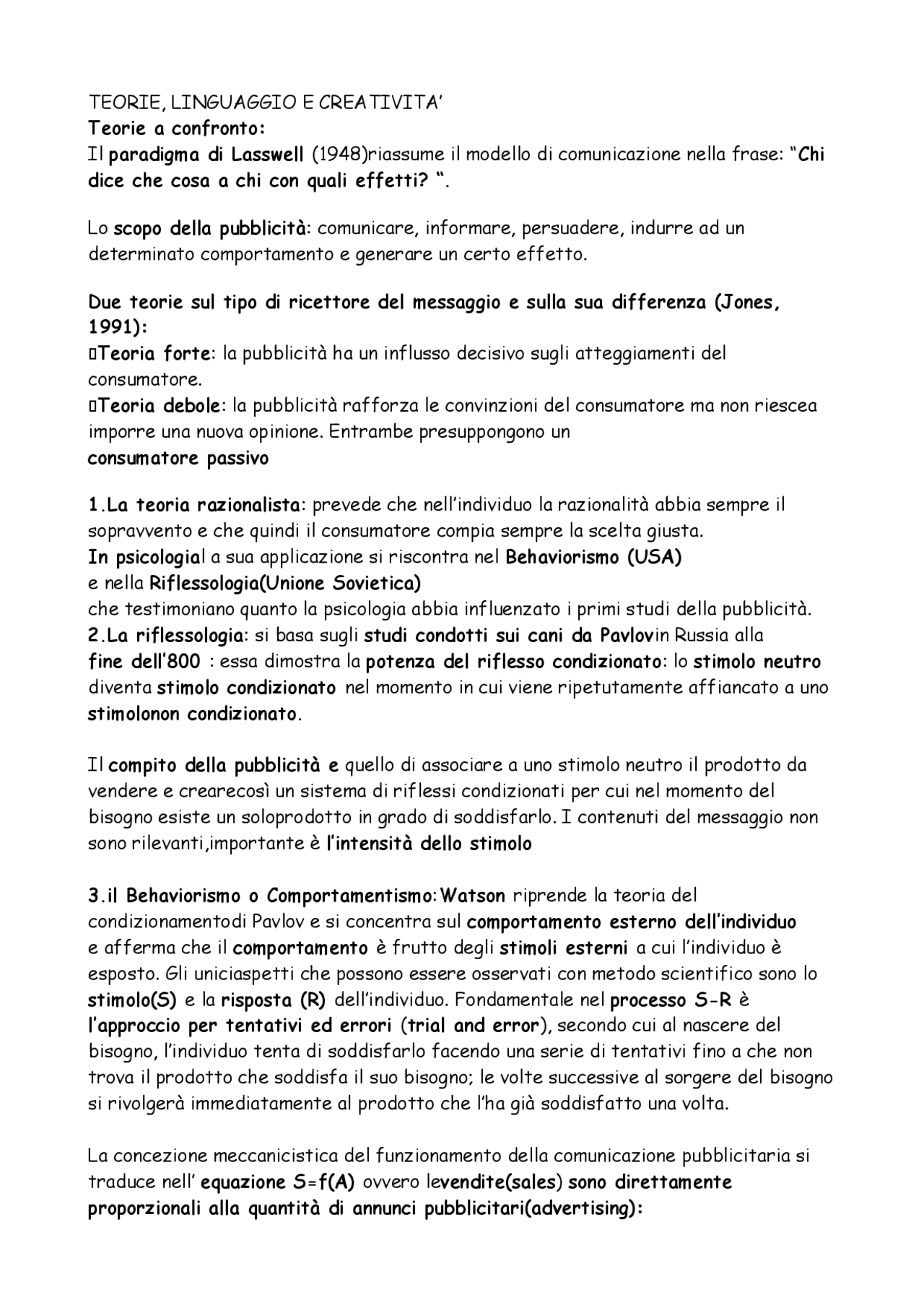 Manuale Teorie E Tecniche Della Pubblicità Docsity