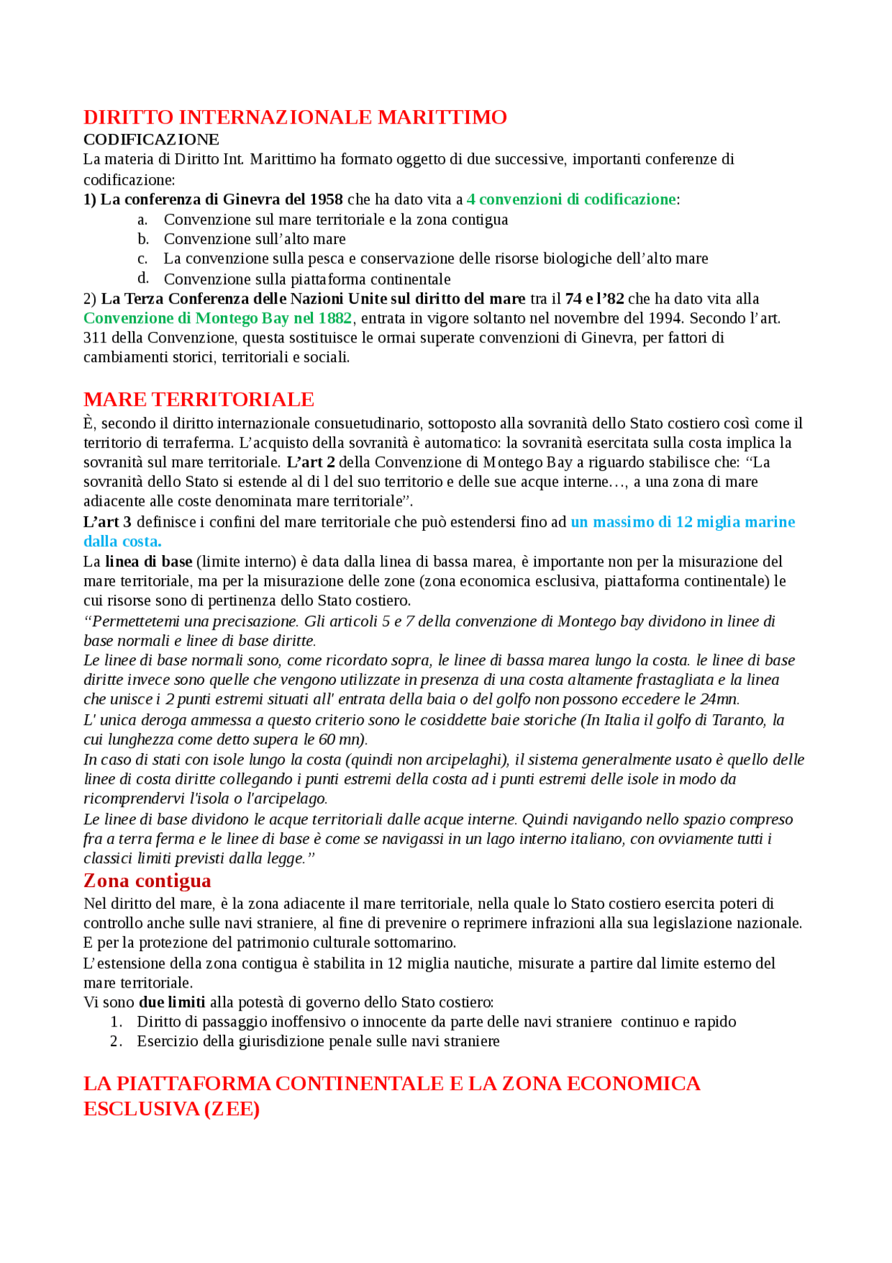 Diritto del mare - Docsity