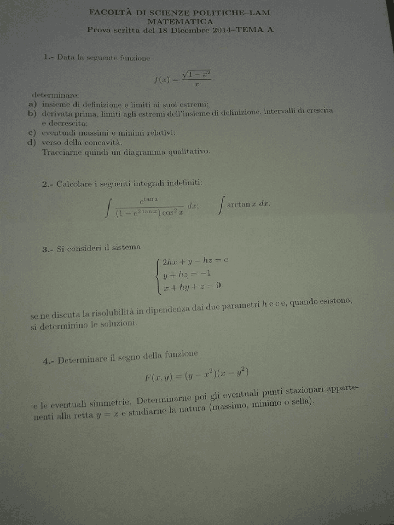 Esame Matematica Docsity
