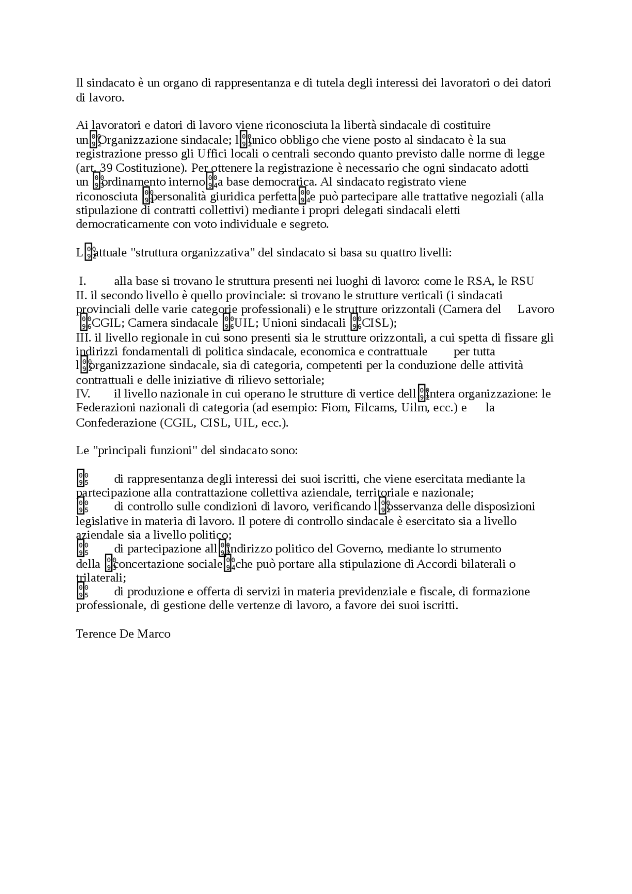 Diritto Sindacale Giugni Schemi Docsity