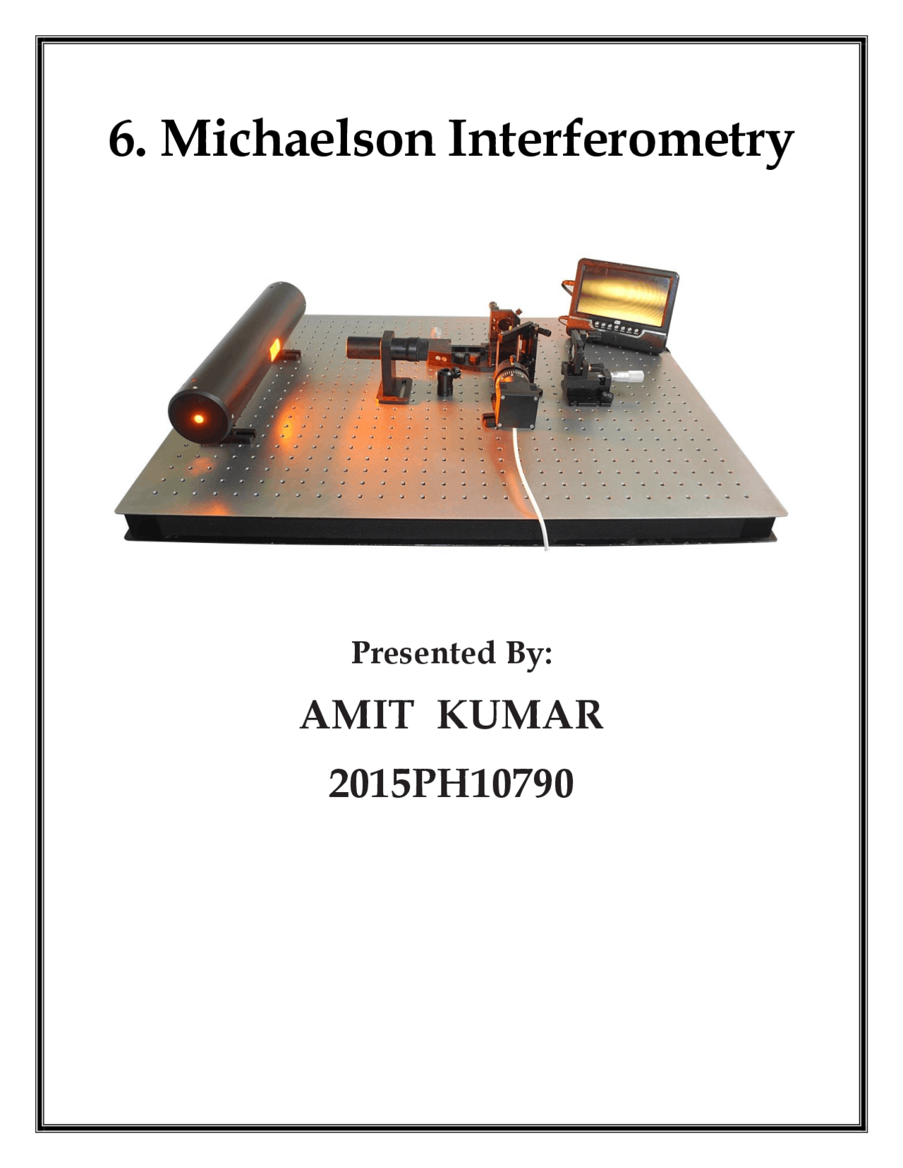 Michelson interferometry - Docsity