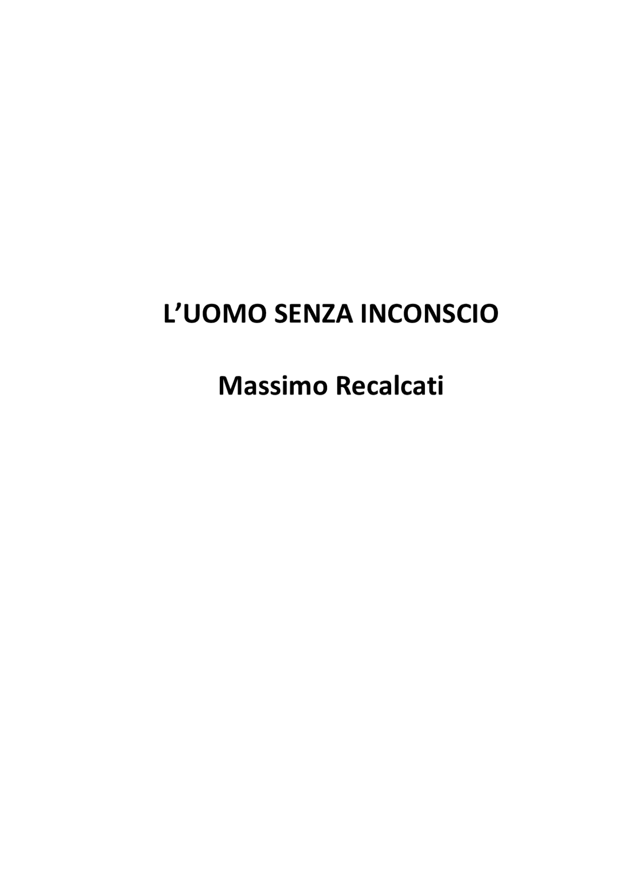 Luomo Senza Inconscio Docsity