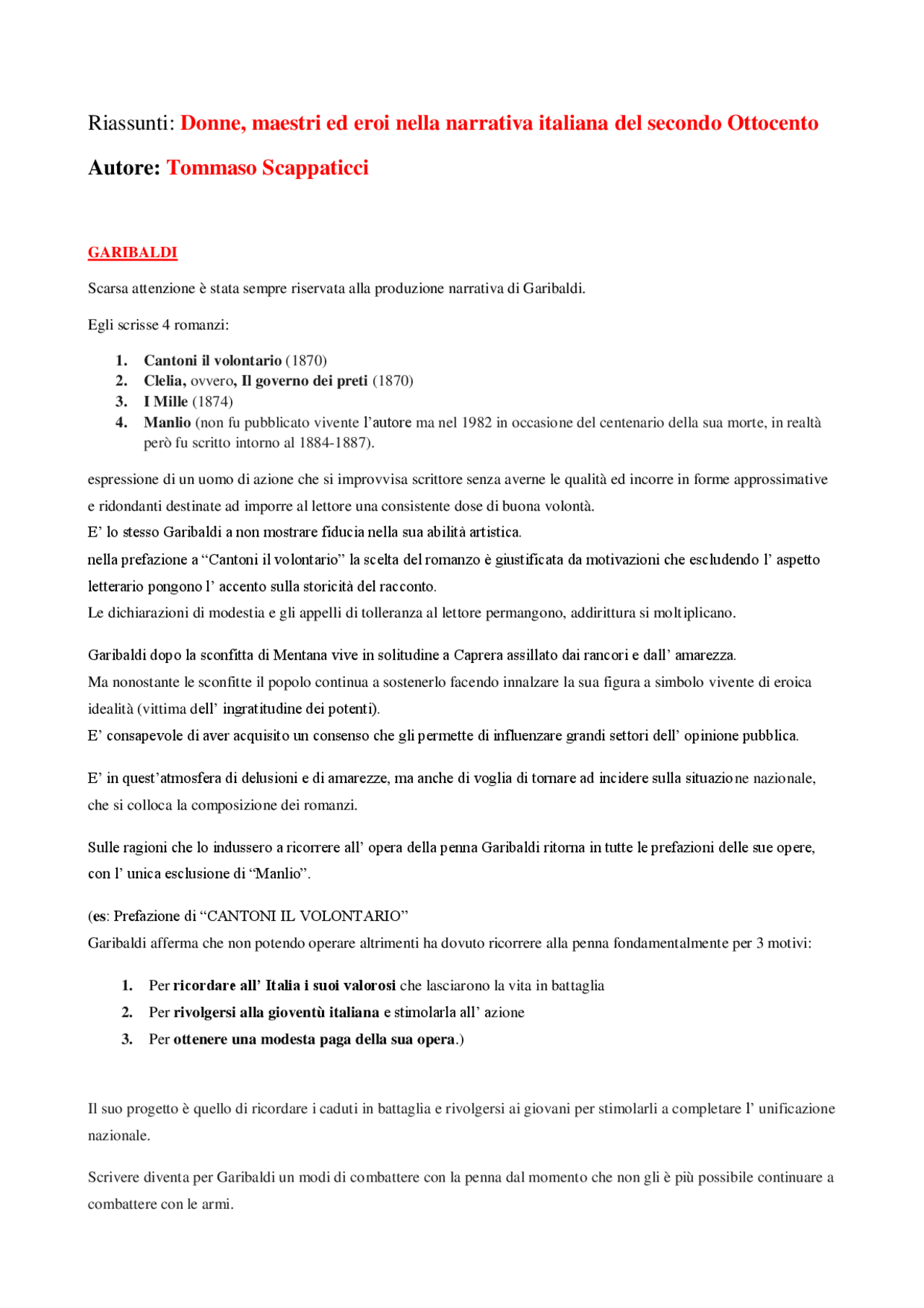 Riassunti Donne Maetri E D Eroi Autore Tommaso Scappaticci Docsity