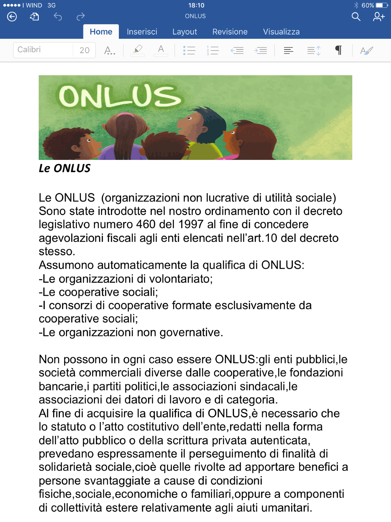 Le ONLUS appunto per tesina oss - Docsity