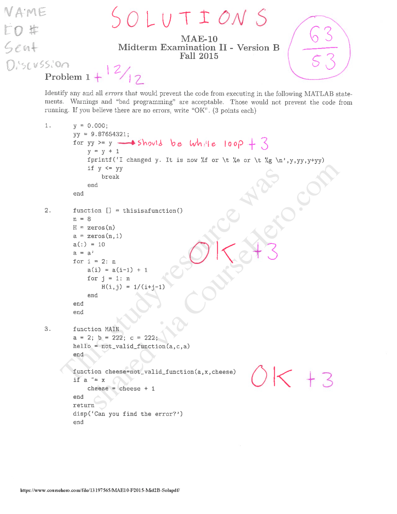 Midterm Solutions Principles Of Materials Science Engr 54 Docsity