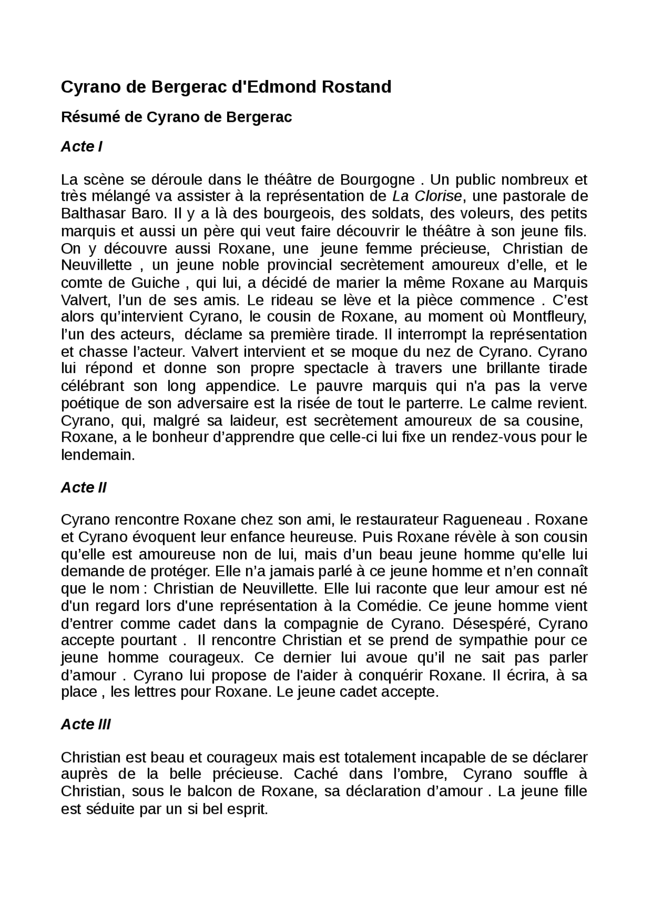 Cyrano de bergerac libro francese - Docsity
