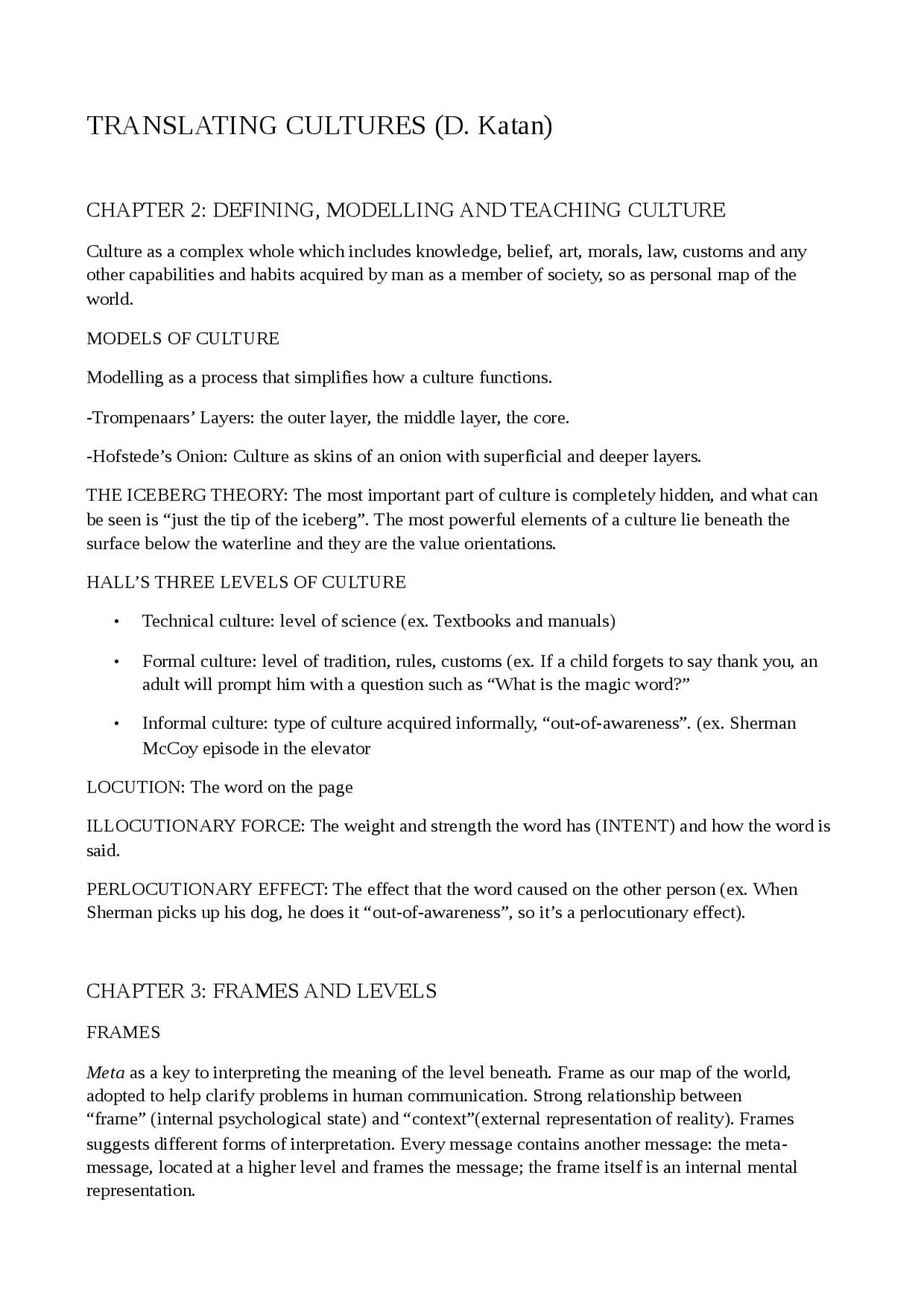 X Cultural Communication By David Katan Docsity