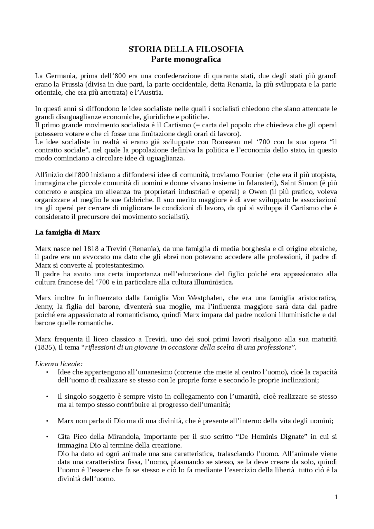 Storia Della Filosofia Parte Monografica Docsity