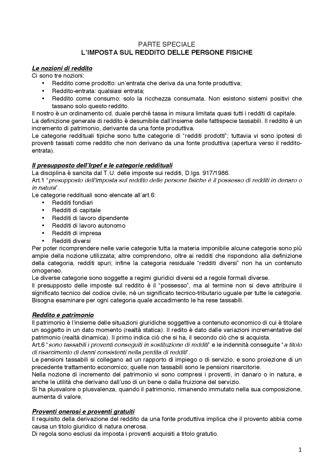Compendio Di Diritto Tributario Parte Speciale Tesauro Docsity