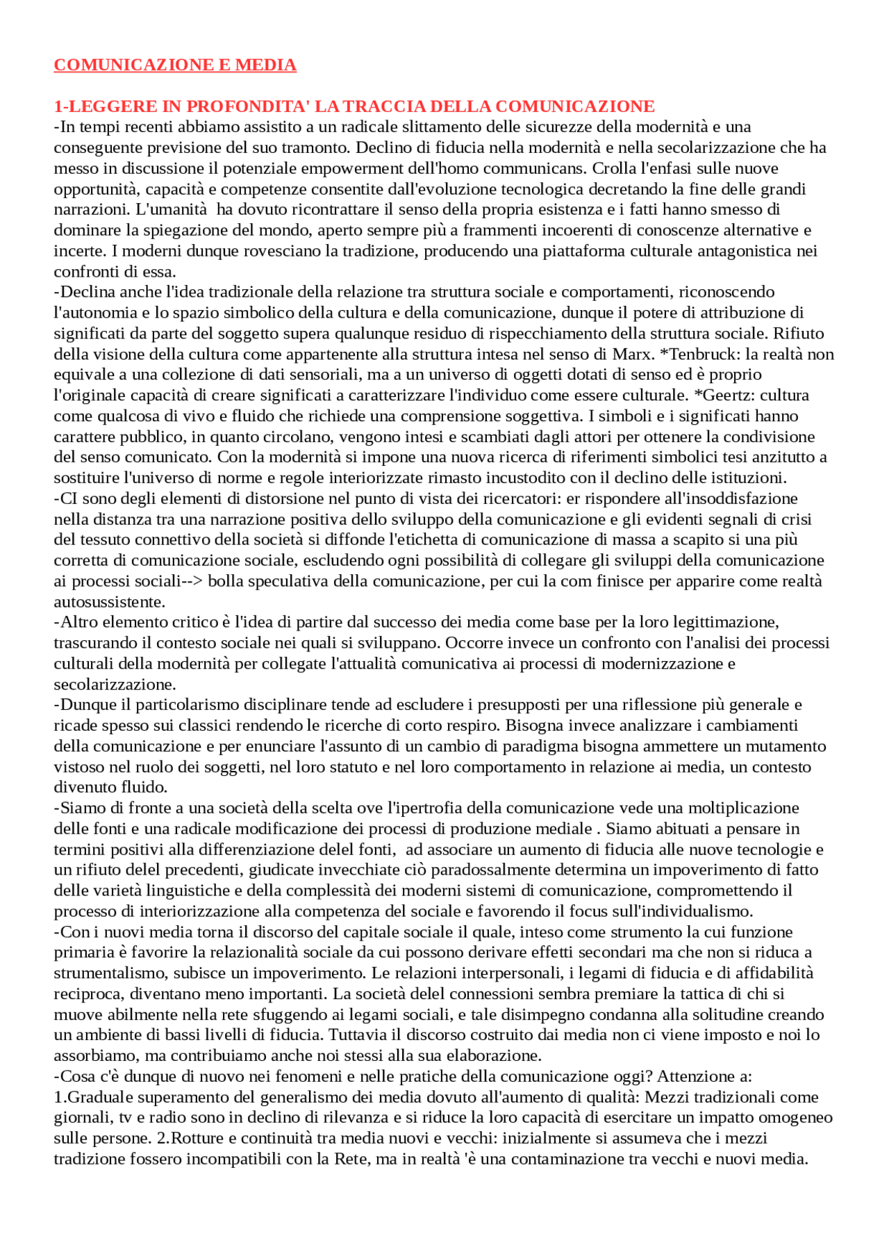 Comunicazione E Media Docsity