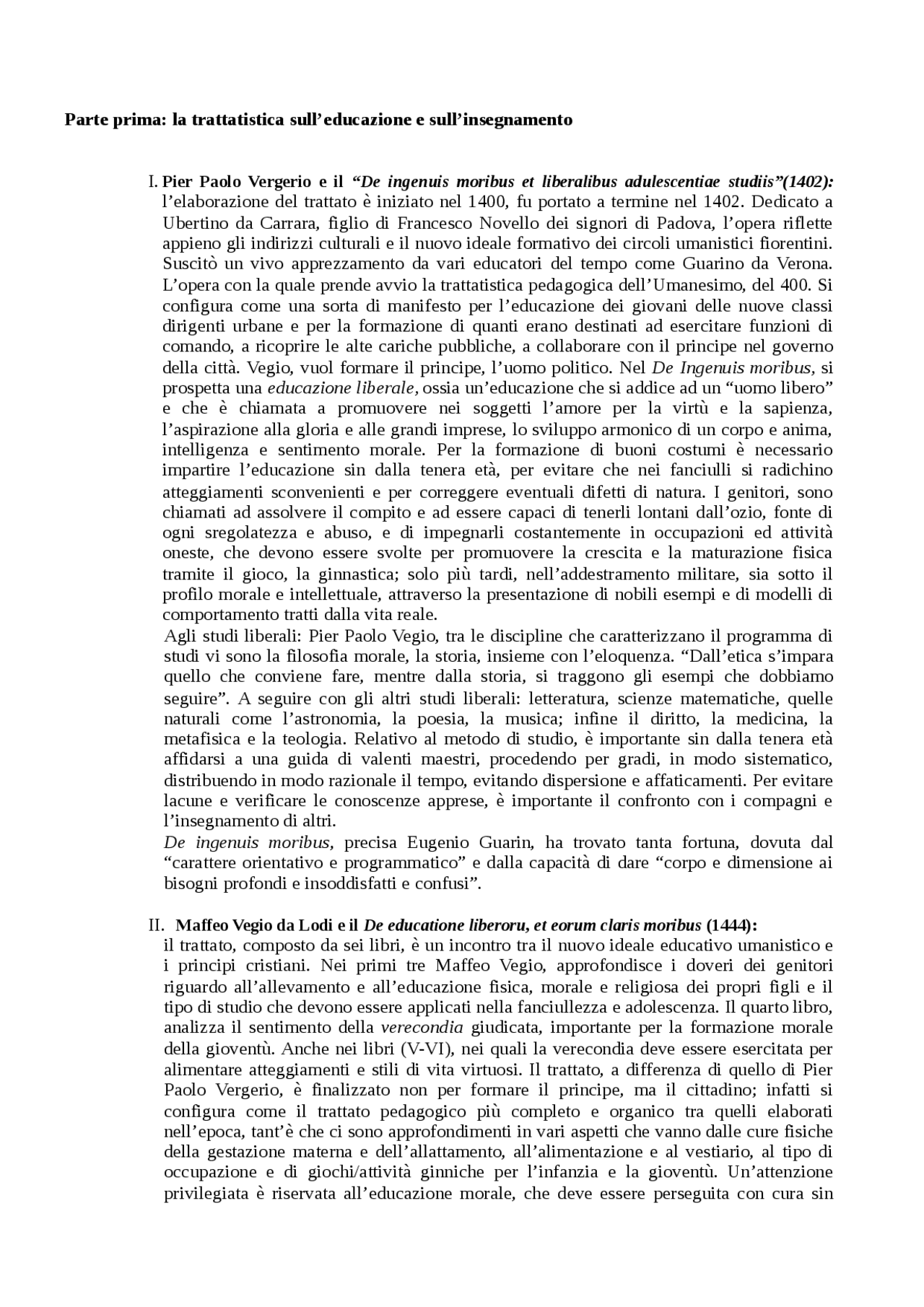 Storia Delle Istituzioni Educative Docsity