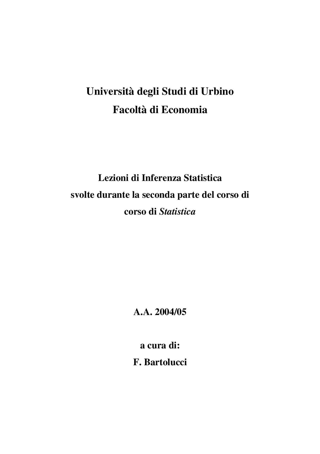 Inferenza Statistica Docsity