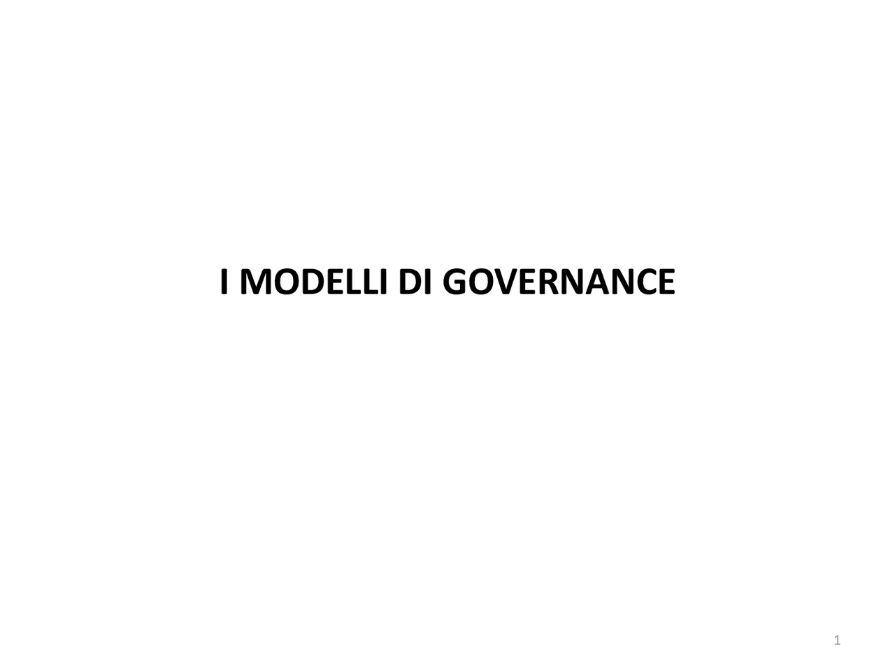 Modelli Di Governance Docsity