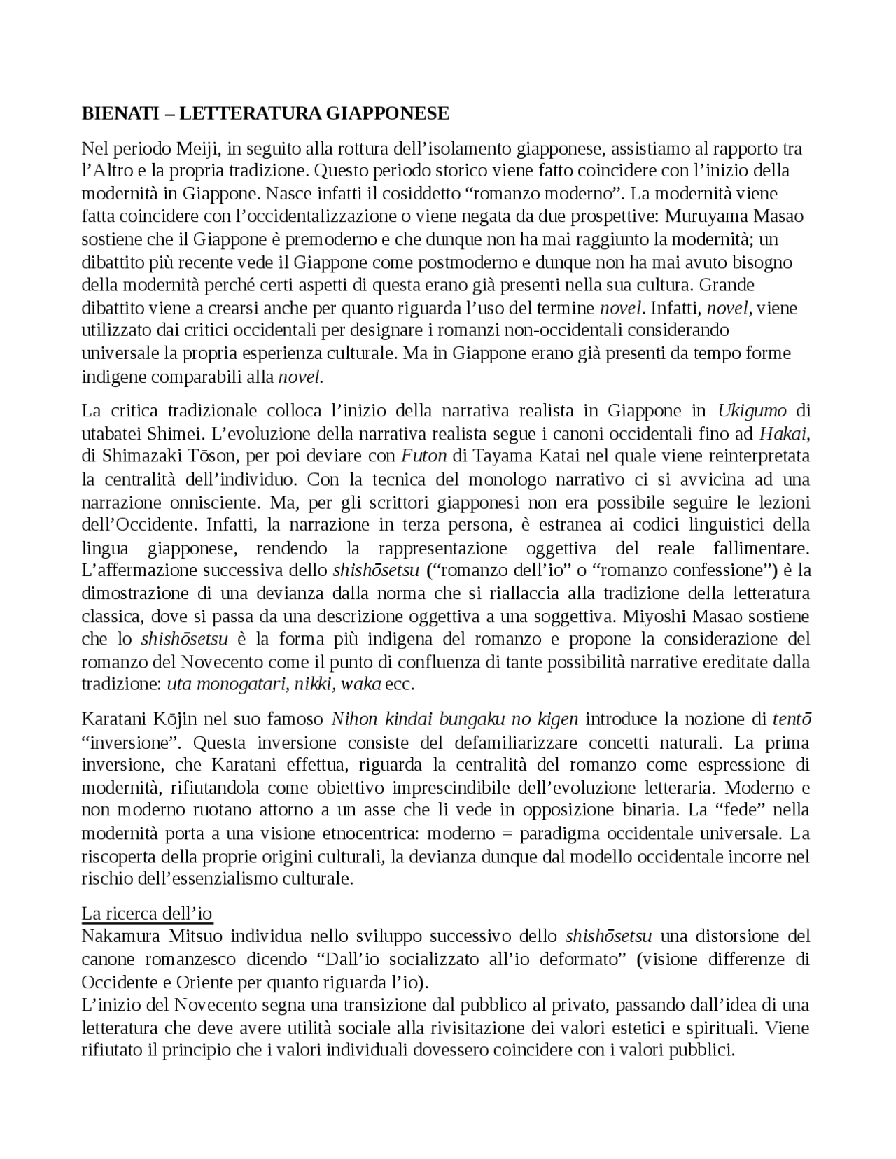 Riassunto Del Libro Bienati Docsity
