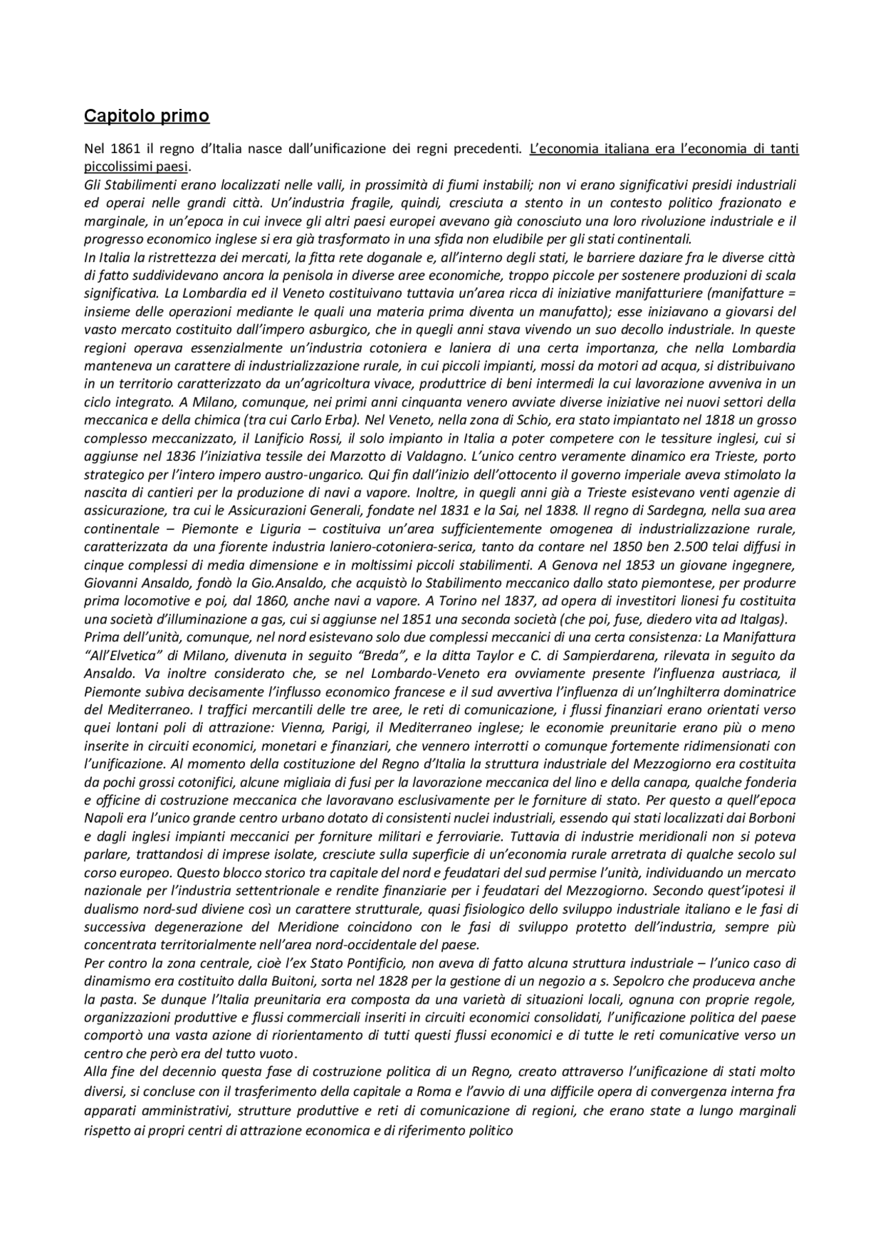 Economia Applicata E Industriale Docsity