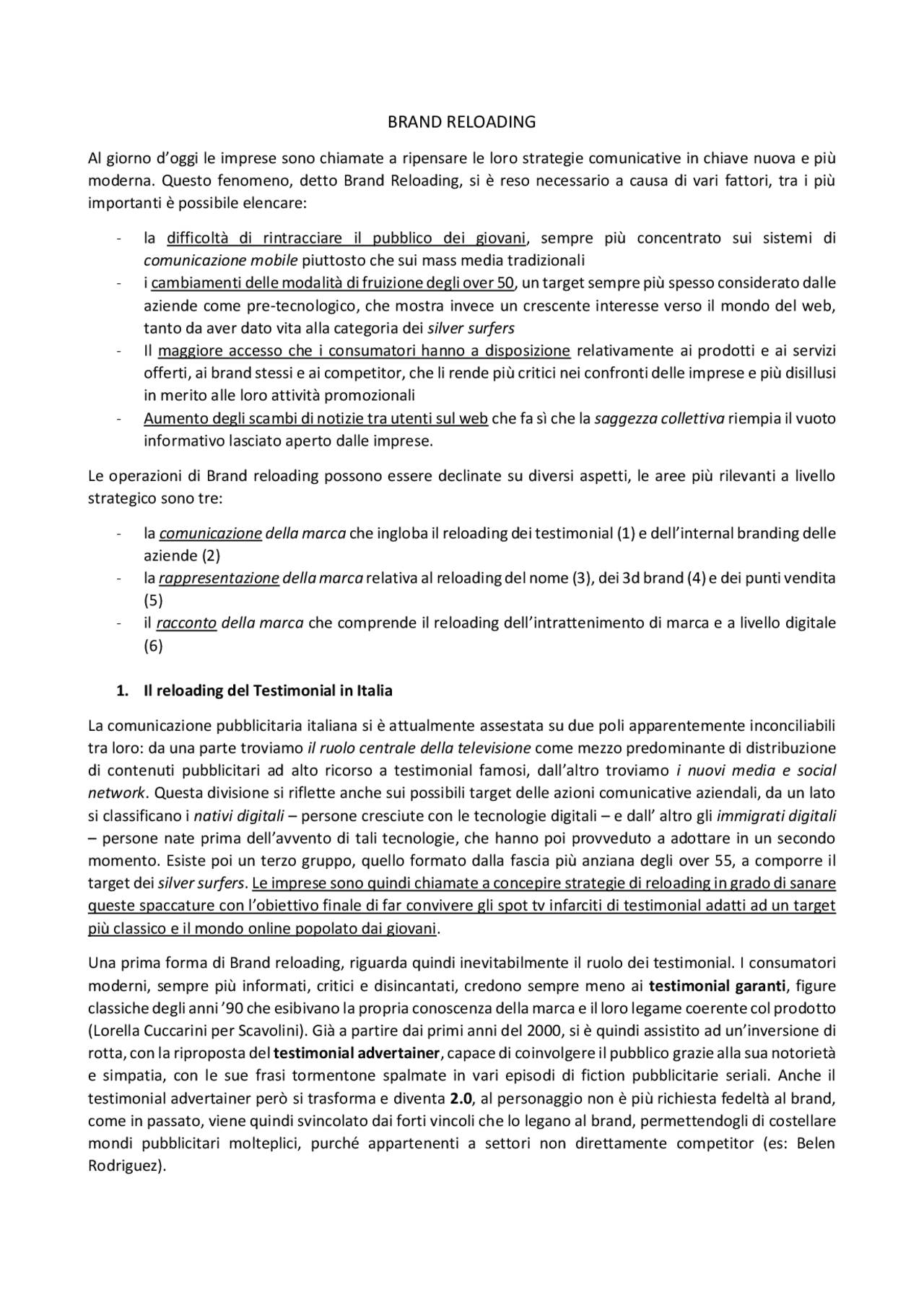 Brand Reloading Patrizia Musso Docsity