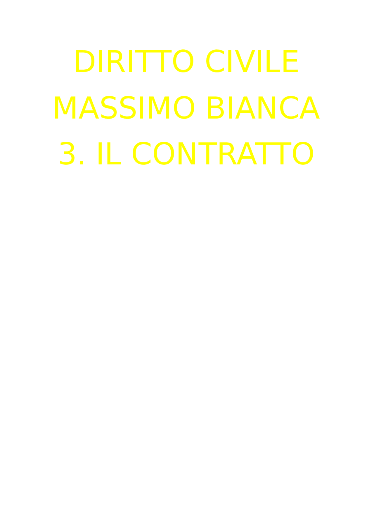 Diritto Civile Bianca Il Contratto Docsity