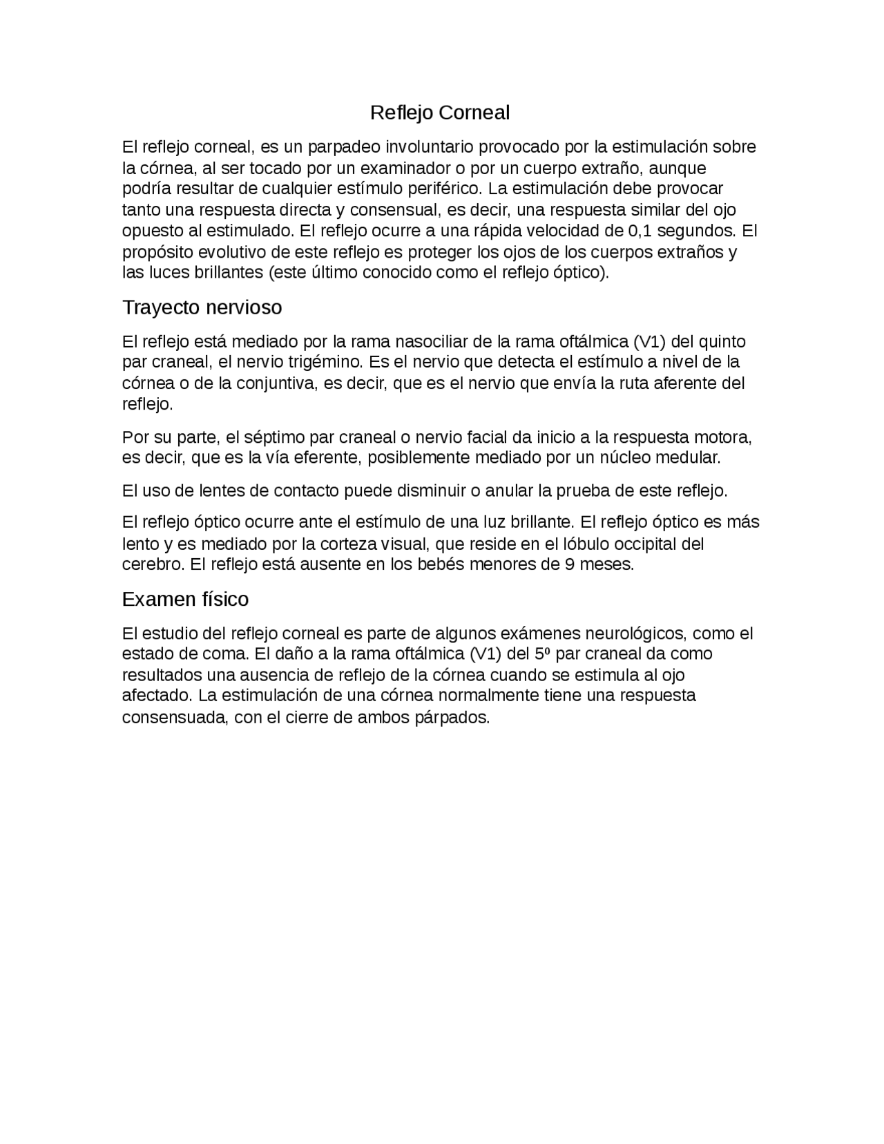 Reflejo corneal Neuroanatomia | Guías, Proyectos, Investigaciones de ...