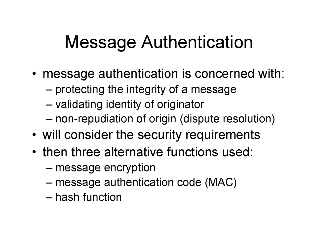 Message Authentication: Techniques and Security Considerations | Thesis ...