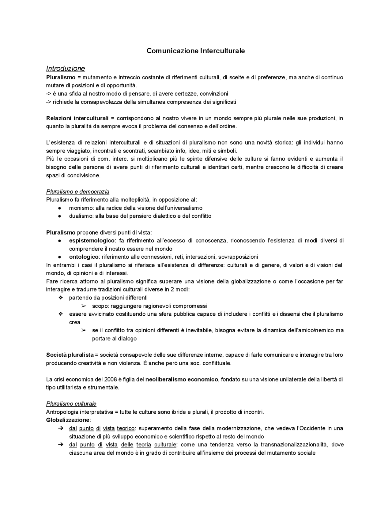 Comunicazione Interculturale Di Rebughini Docsity