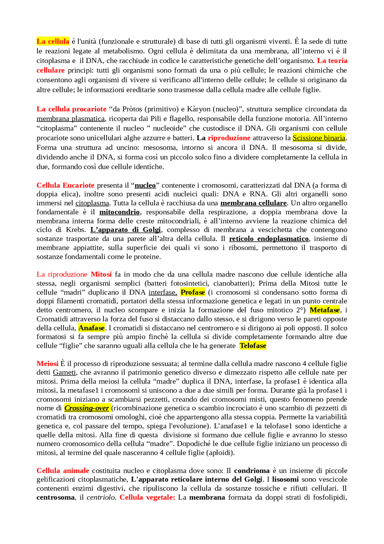 Esame Botanica 1 Prova Docsity