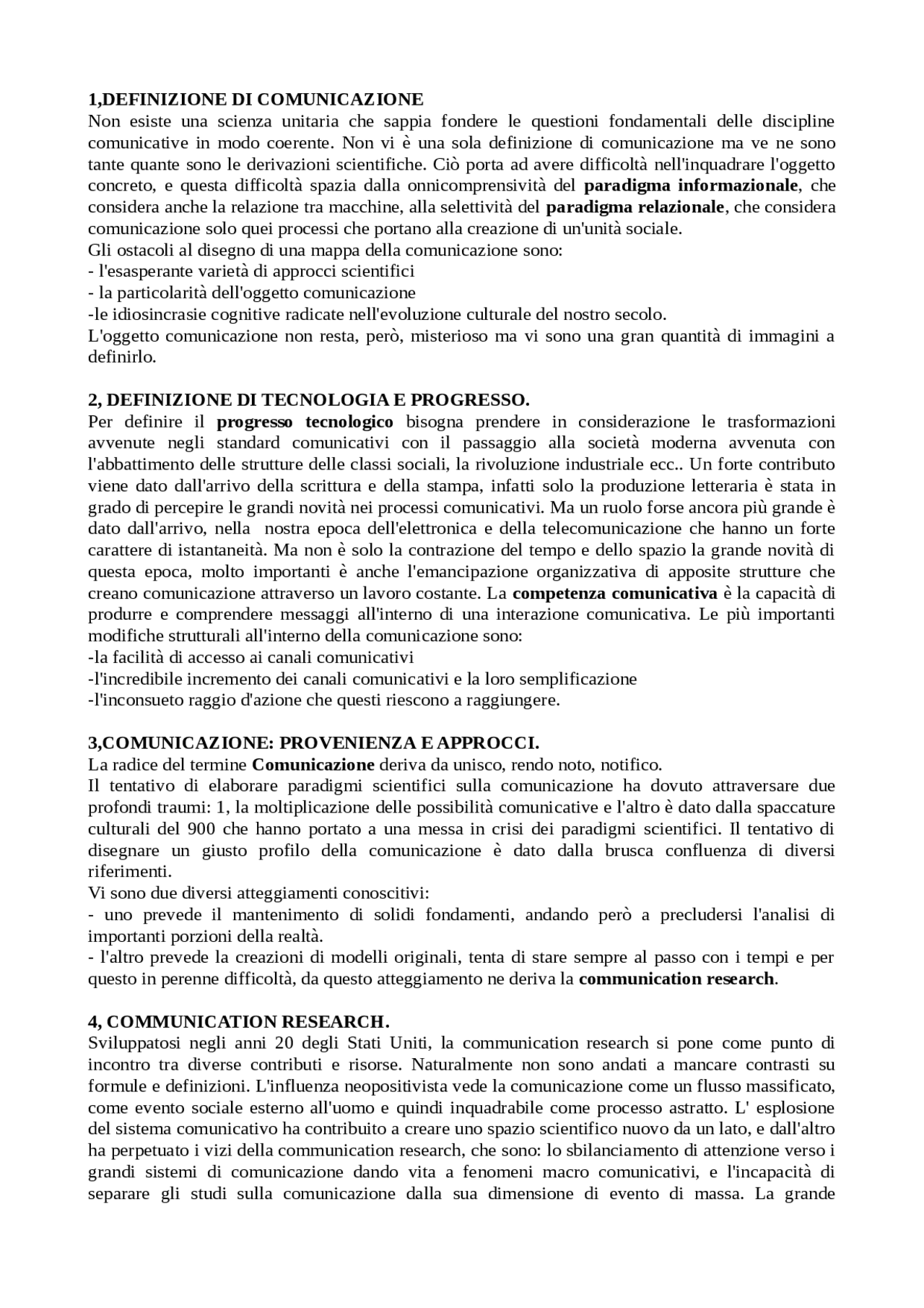 Le Scienze Della Comunicazione Docsity