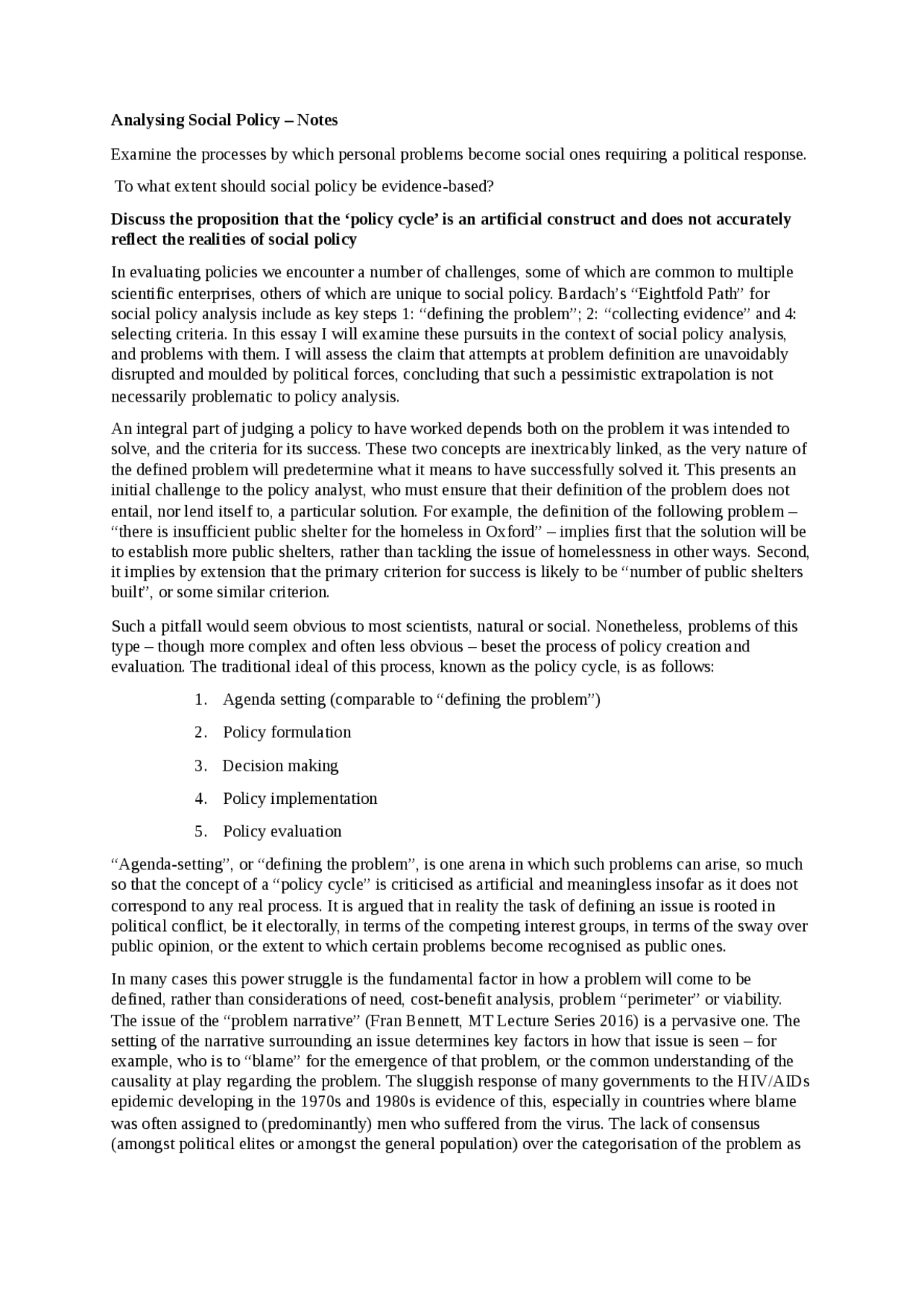 Analysing Social Policy | Study notes Comparative Law and Politics ...