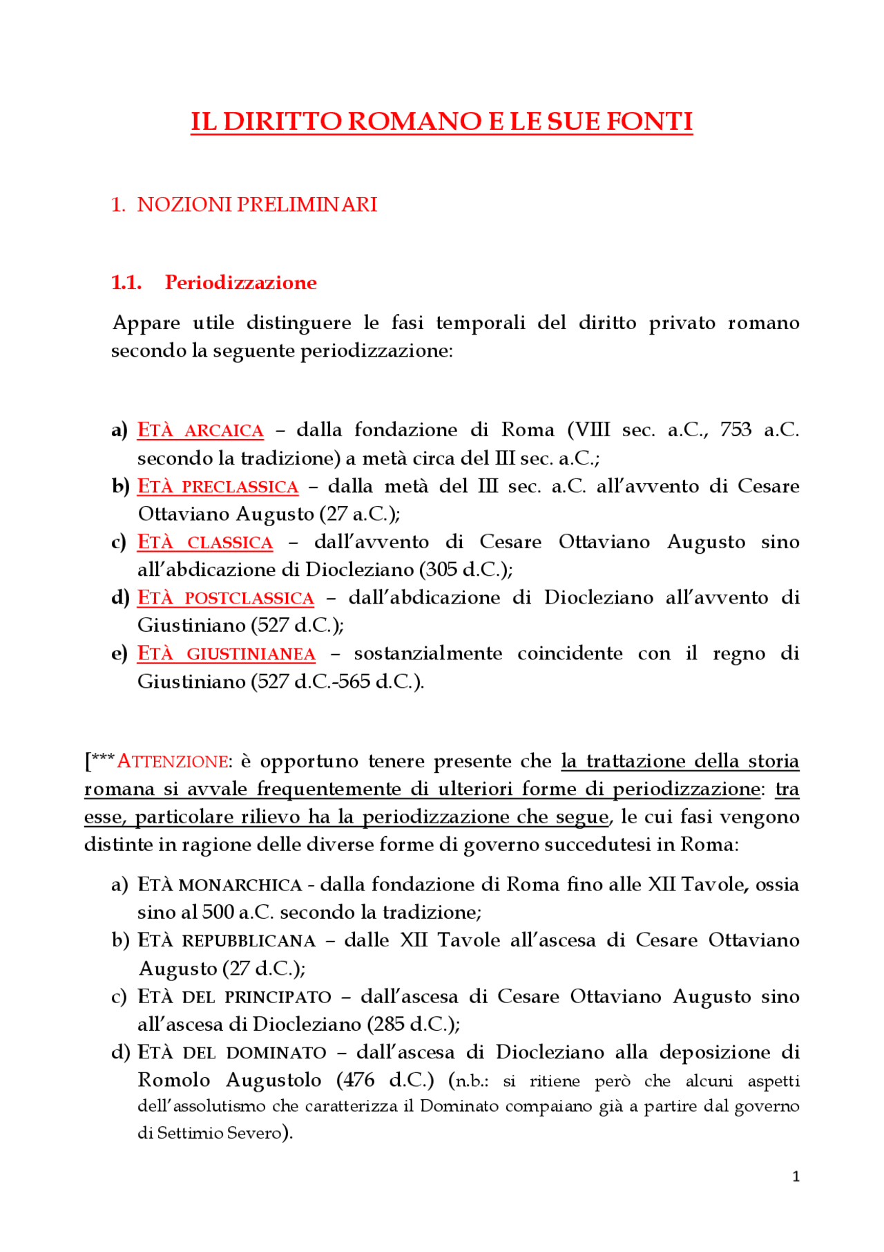 Le Fonti Nel Diritto Privato Romano Docsity