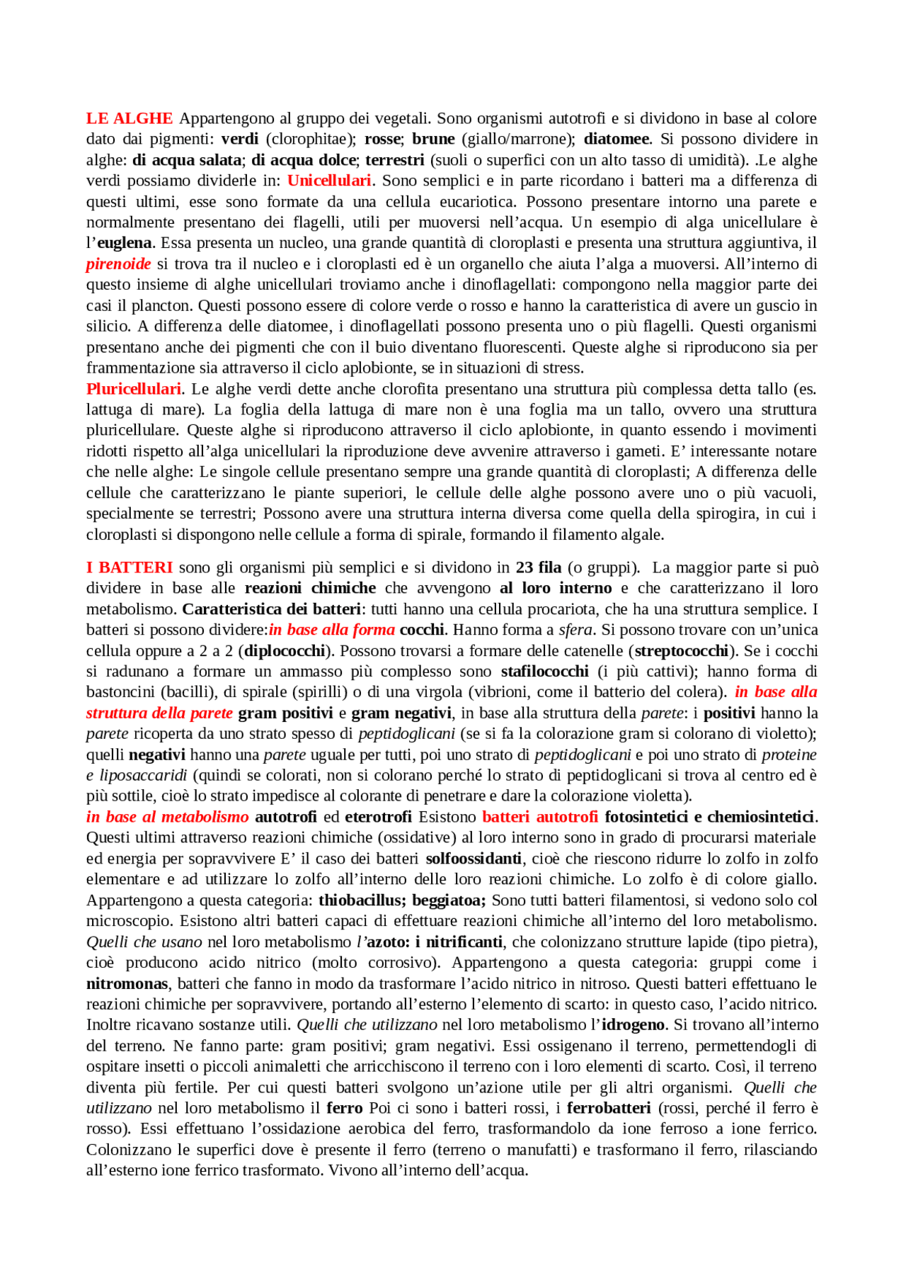 Esame Di Botanica Formazione Primaria Docsity
