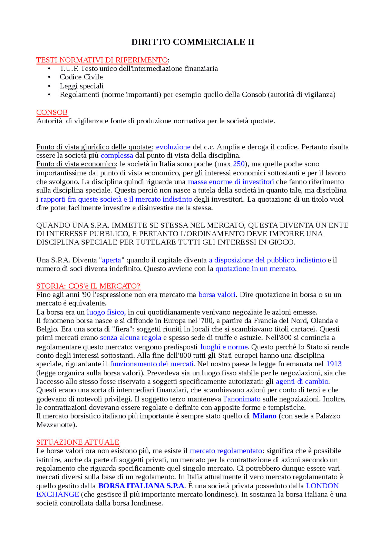 Diritto Commerciale Ii Docsity