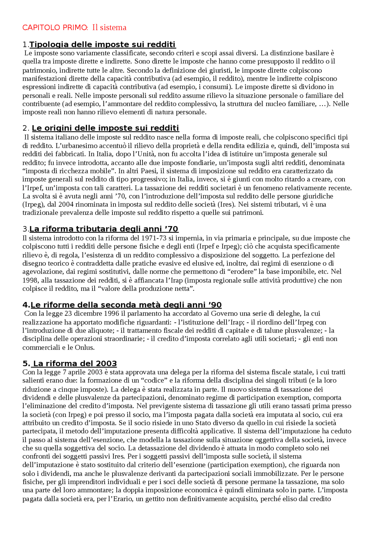 Diritto Tributario Libro Tesauro Docsity