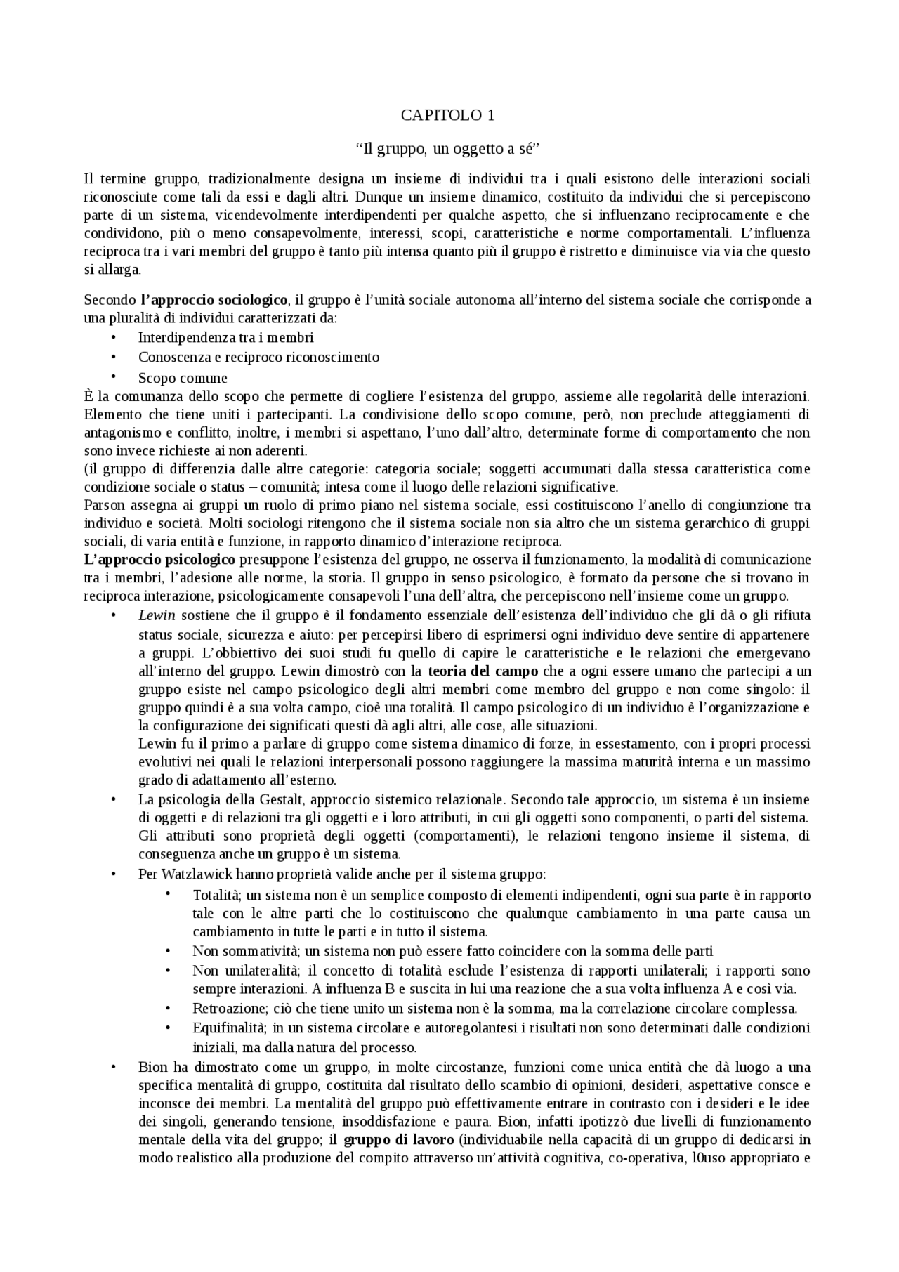 Il Gruppo E Lintervento Sociale Docsity