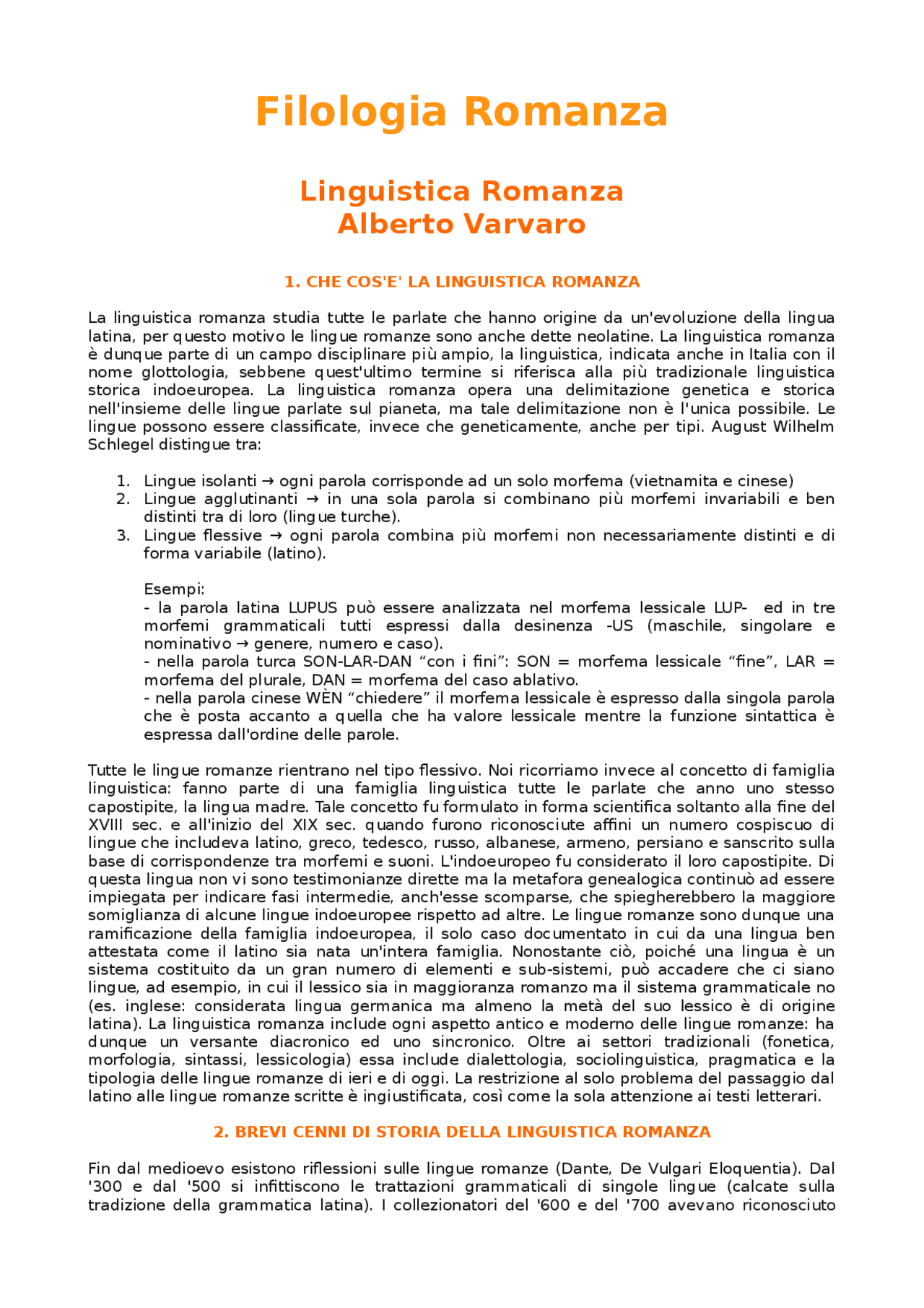 Linguistica Romanza Alberto Varvaro Docsity