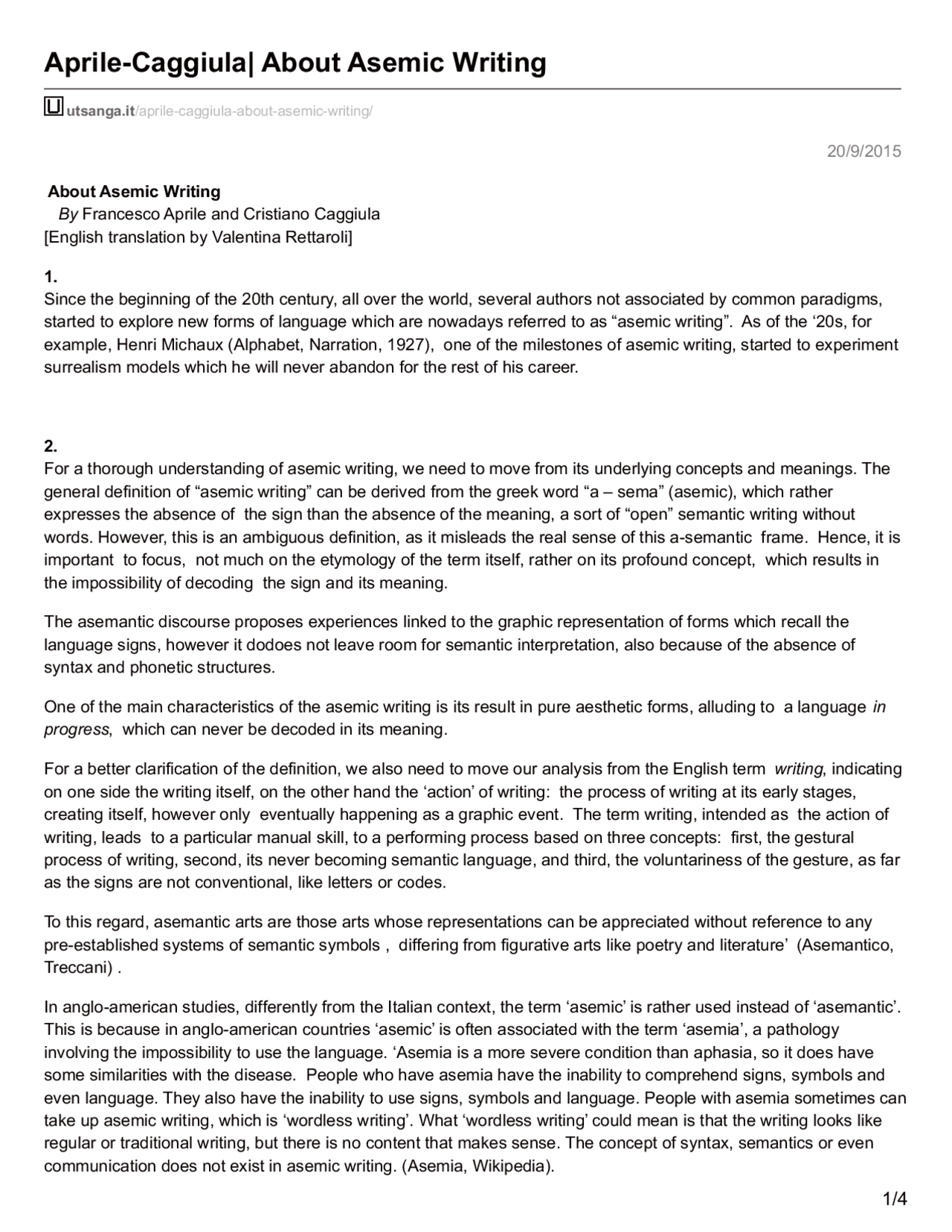 About asemic writing - Docsity