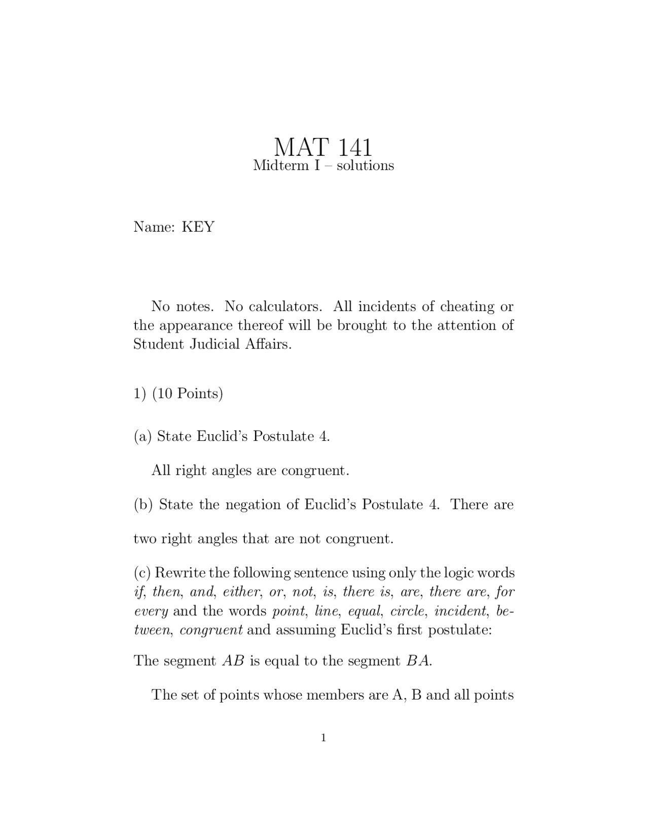 Euclidean Geometry Midterm Solutions Exercises Analytical Geometry
