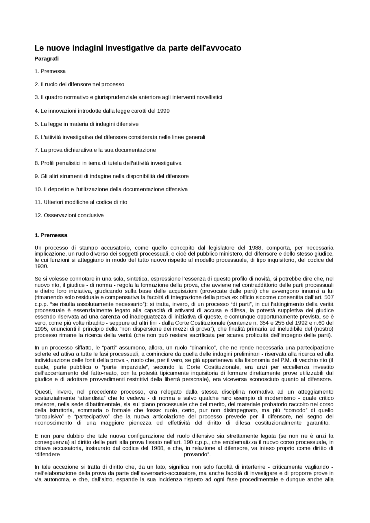 Indagini Investigative Del Difensore Docsity