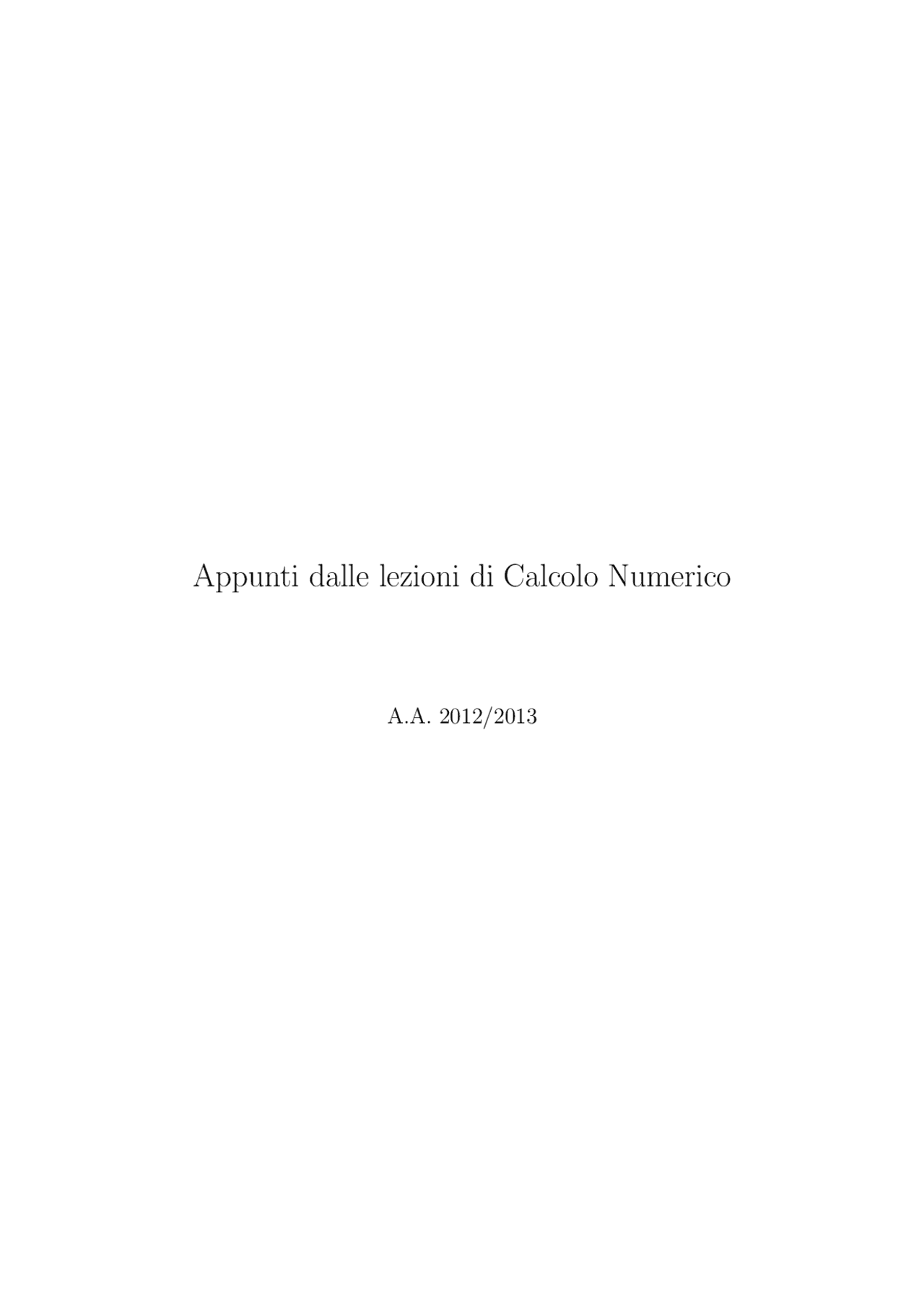 Calcolo Numerico Ingegneria Docsity