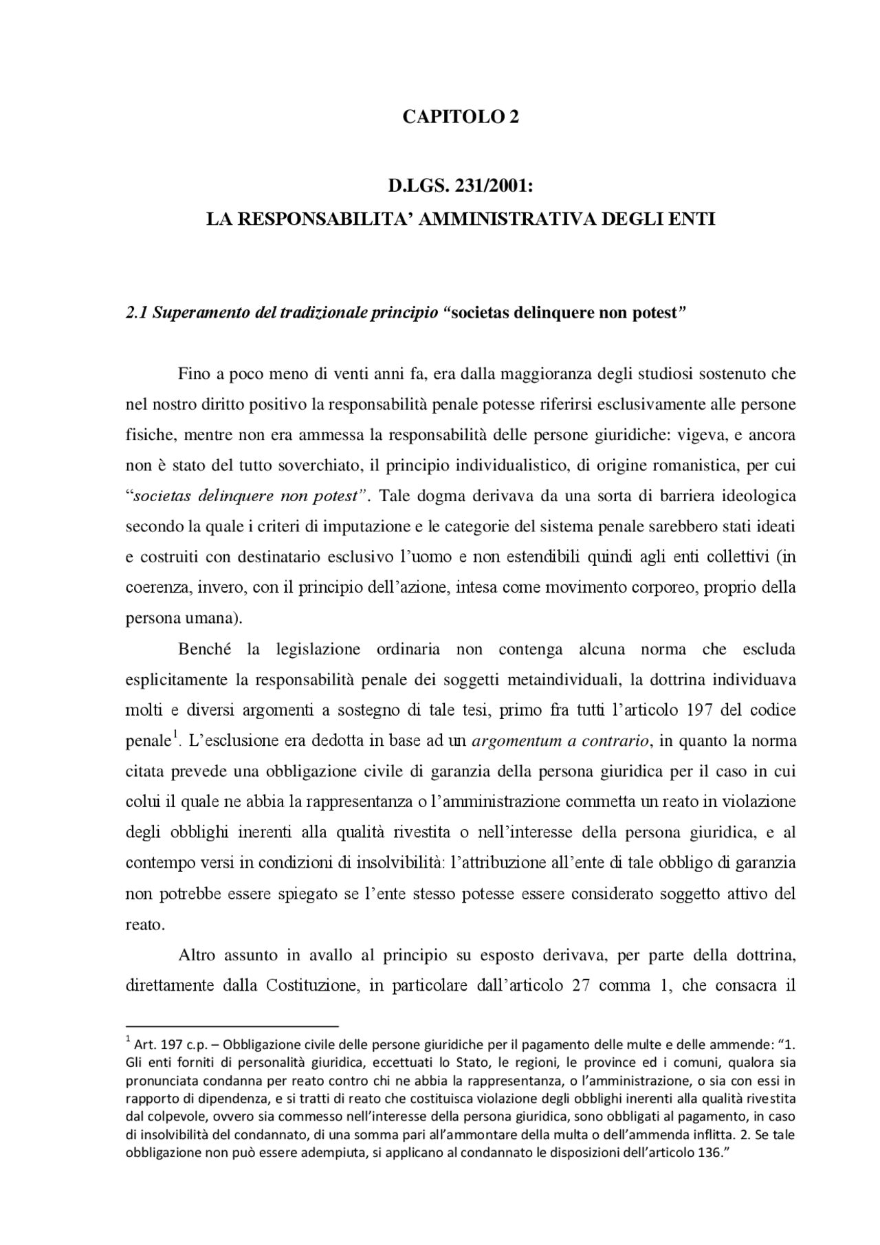 Capitolo 2 - Tesi di Laurea Giurisprudenza - Docsity
