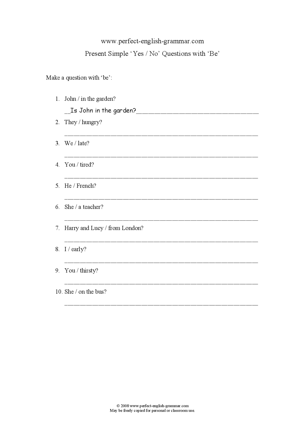 Grammatica inglese - present simple - Docsity