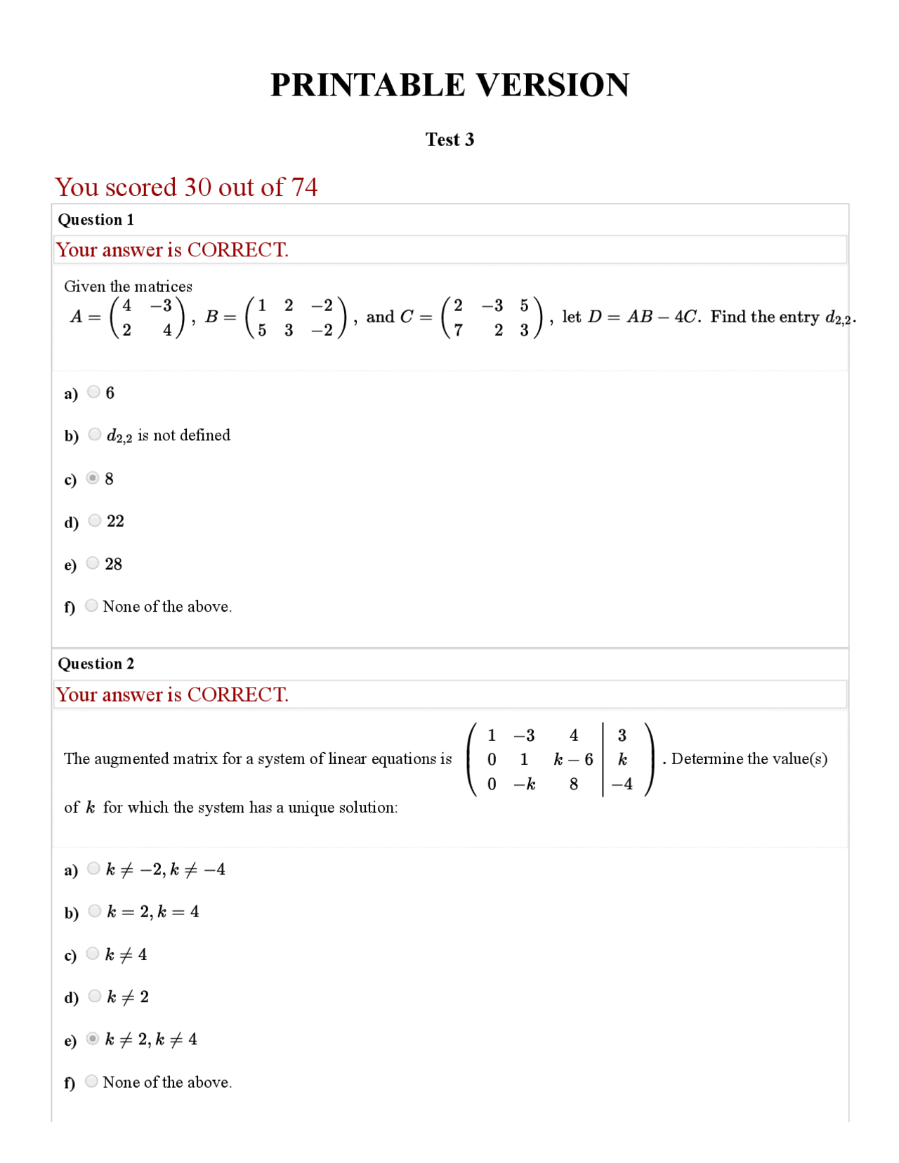 Test 3 With Solution Engineering Mathematics Math 3321 Docsity