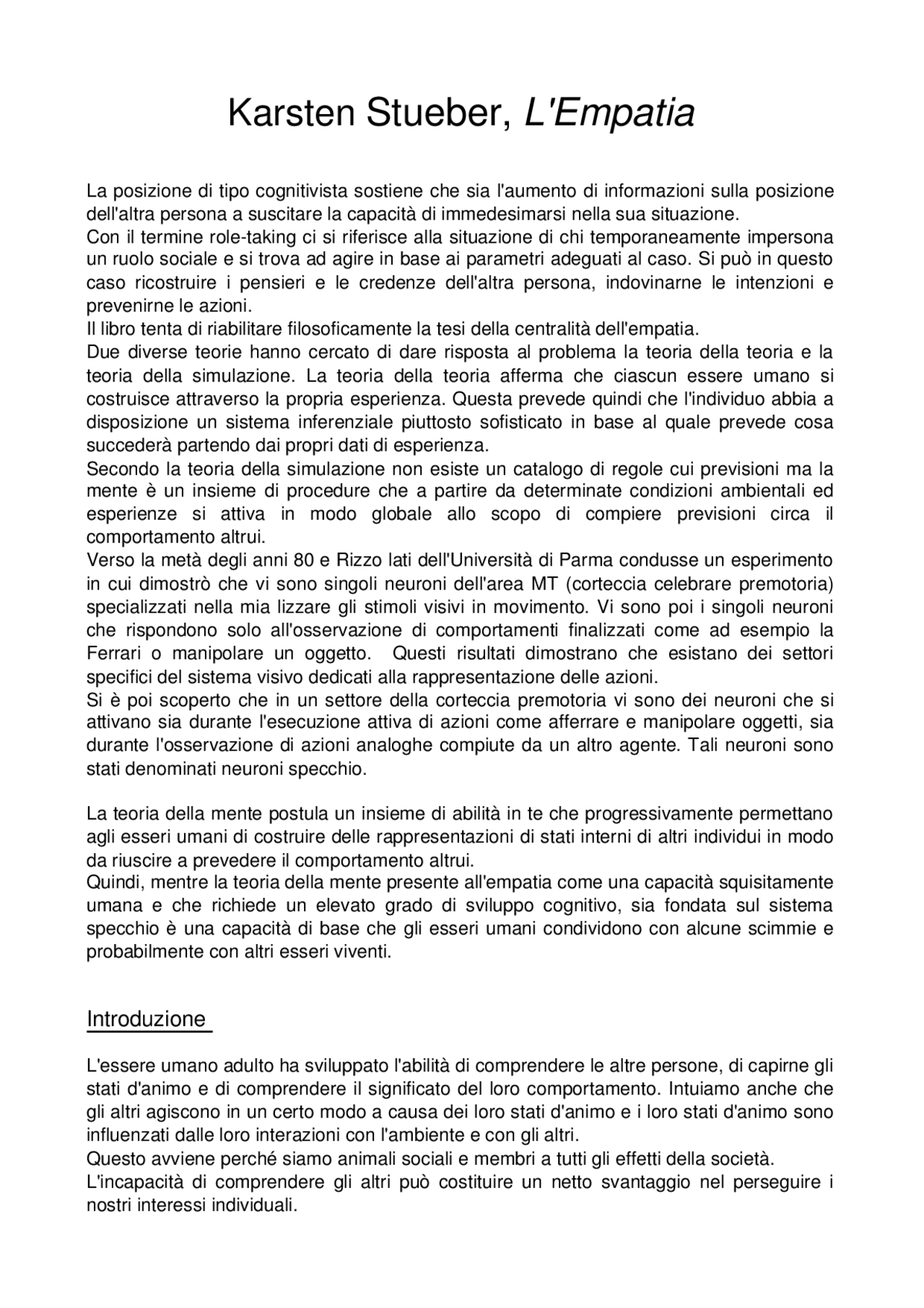 L'empatia, Karsten Stueber | Schemi e mappe concettuali di Sociologia ... L'empatia, Karsten Stueber | Schemi e mappe concettuali di Sociologia ...