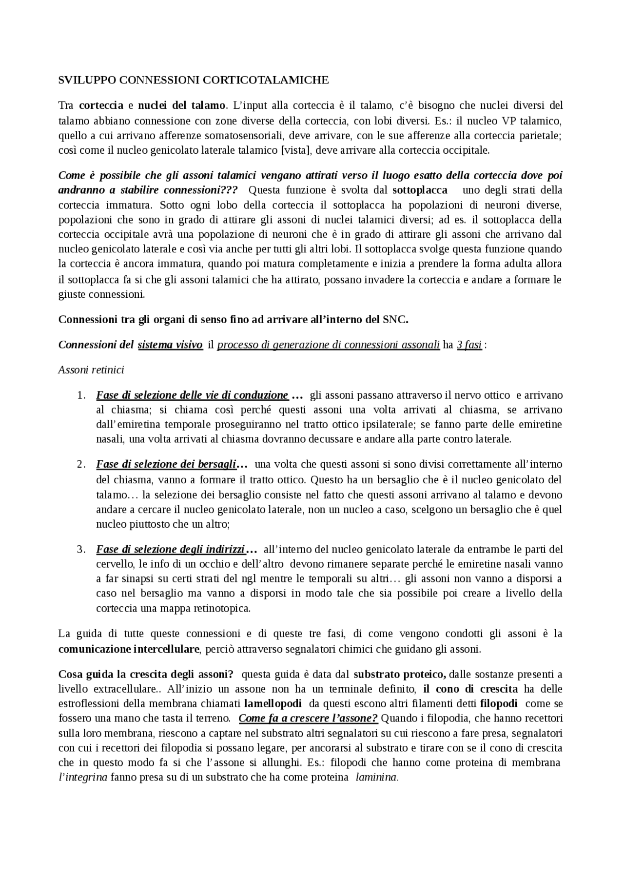 Schemi Riassuntivi Neuroscienze Docsity