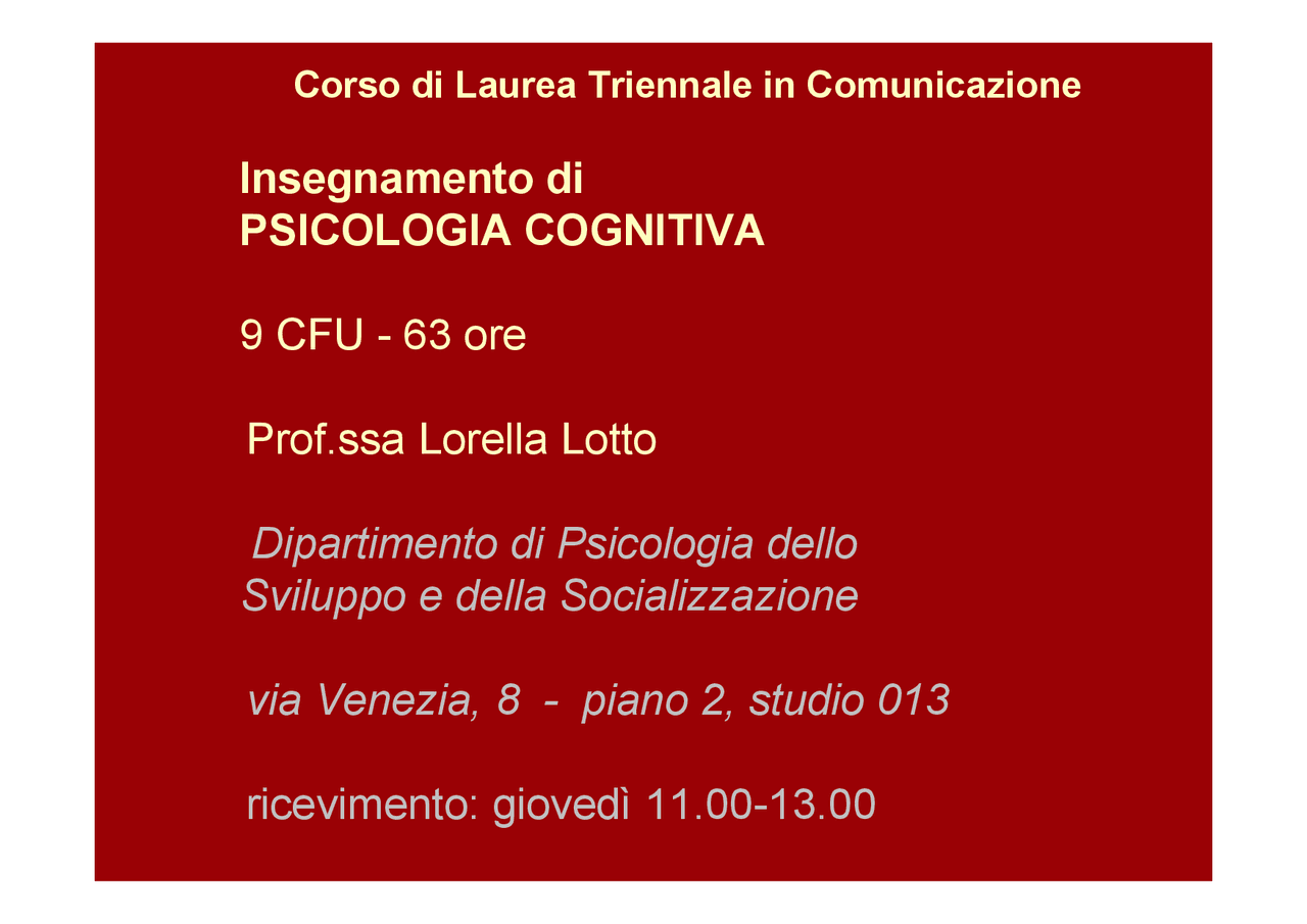 Psicologia Cognitiva Docsity
