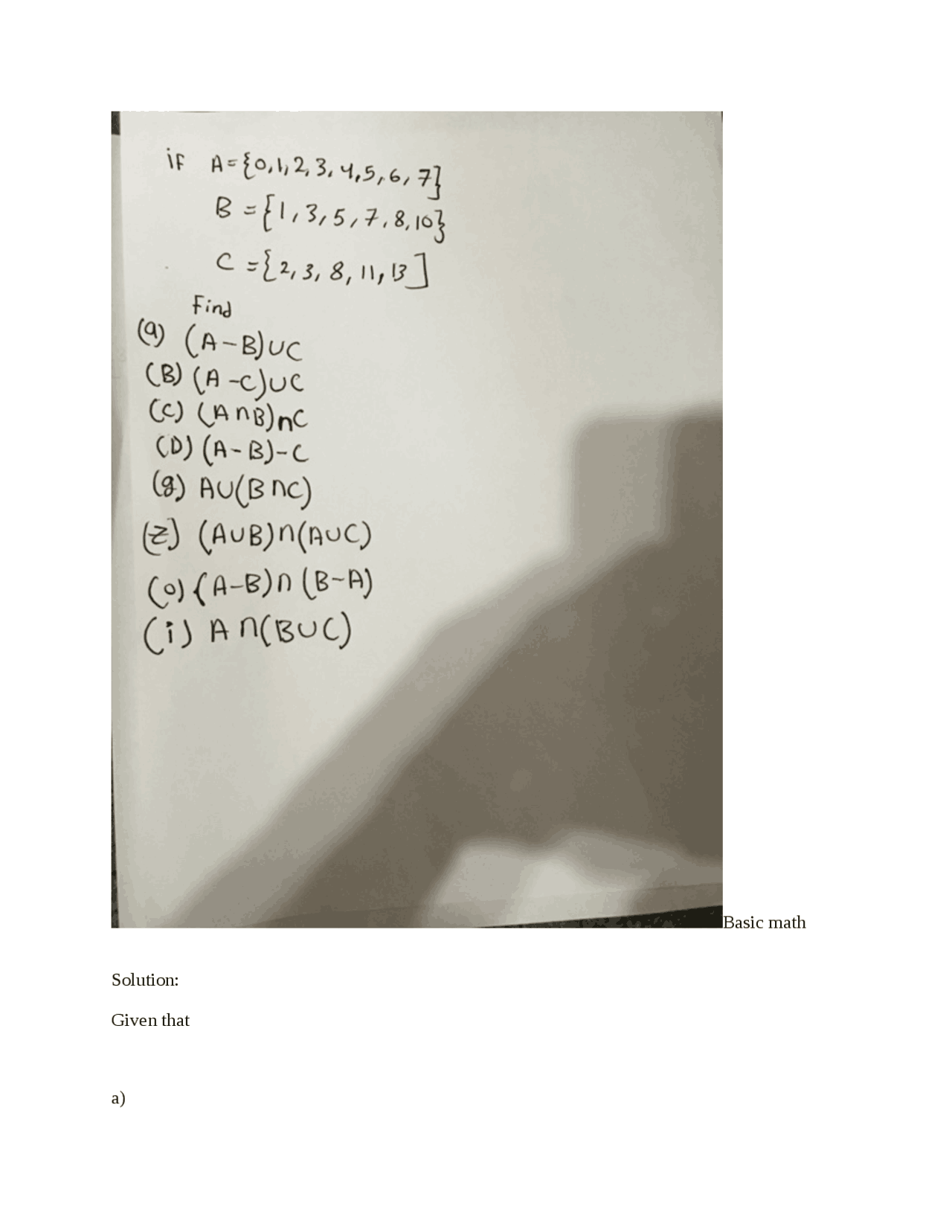 Expression For Basic Math Docsity