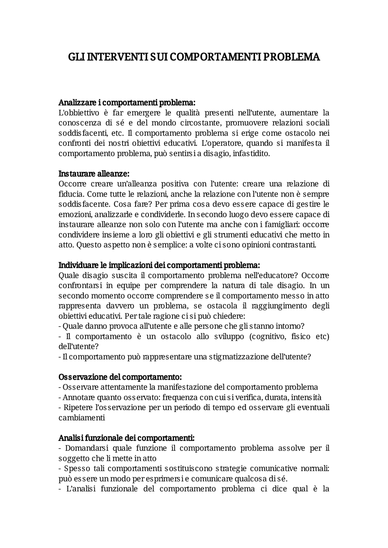 Comportamenti Problema Docsity