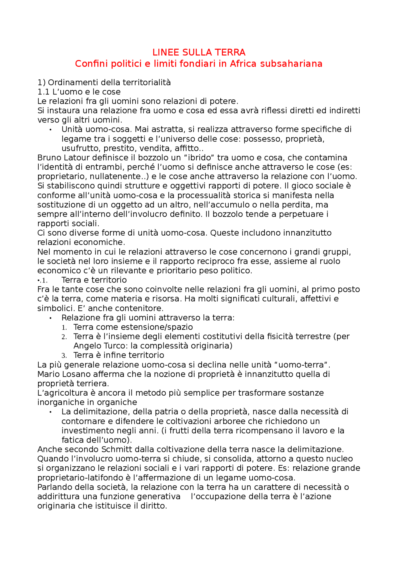 Linee Sulla Terra Di Andrea Pase Docsity