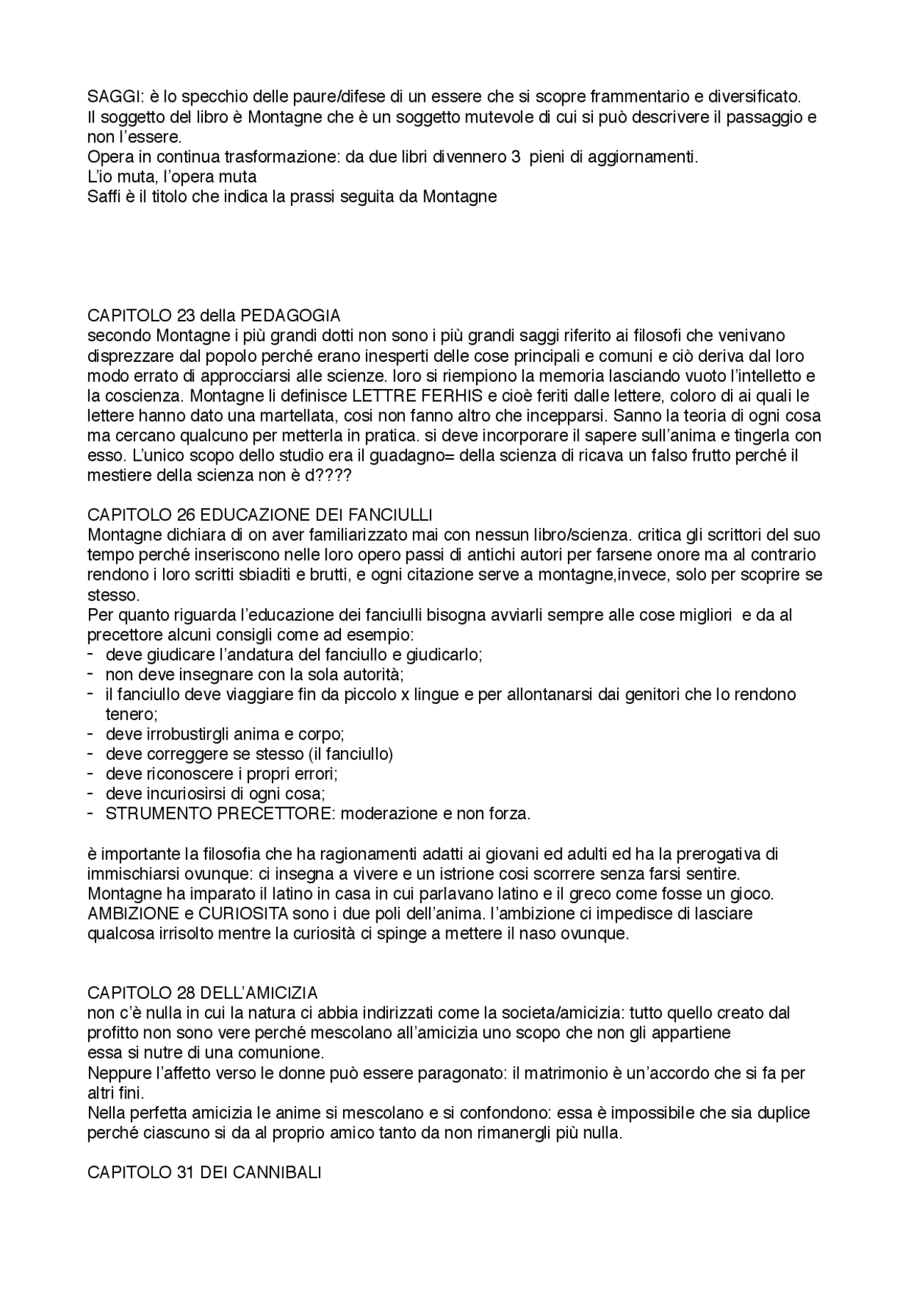 I Saggi Di Montaigne Docsity